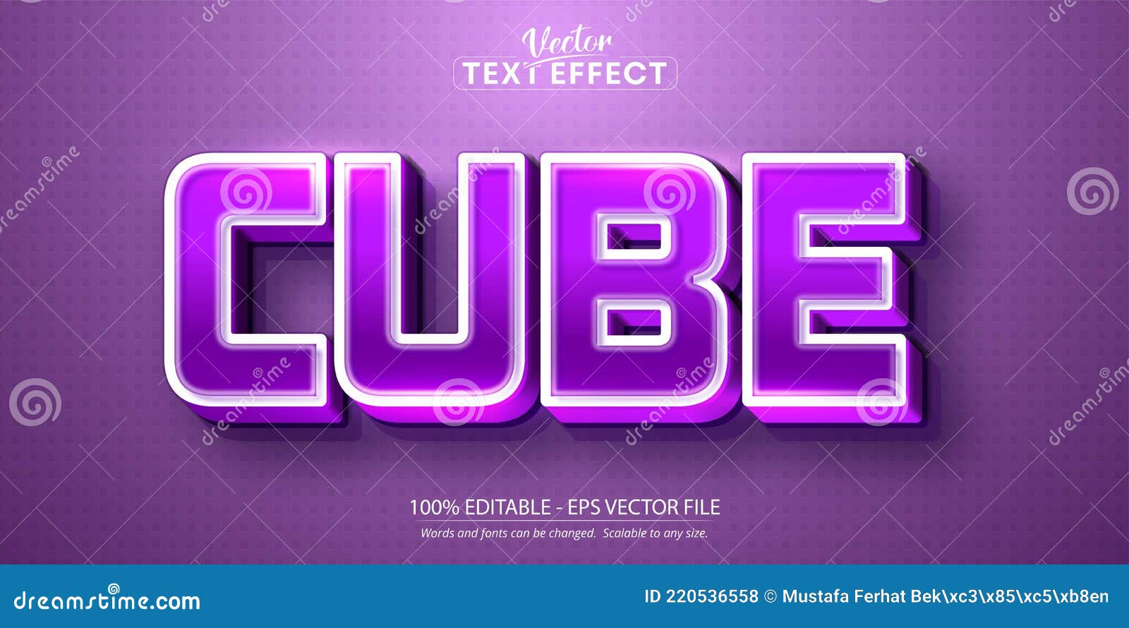 Cube Text, Cartoon Style Editable Text Effect Stock Vector ...