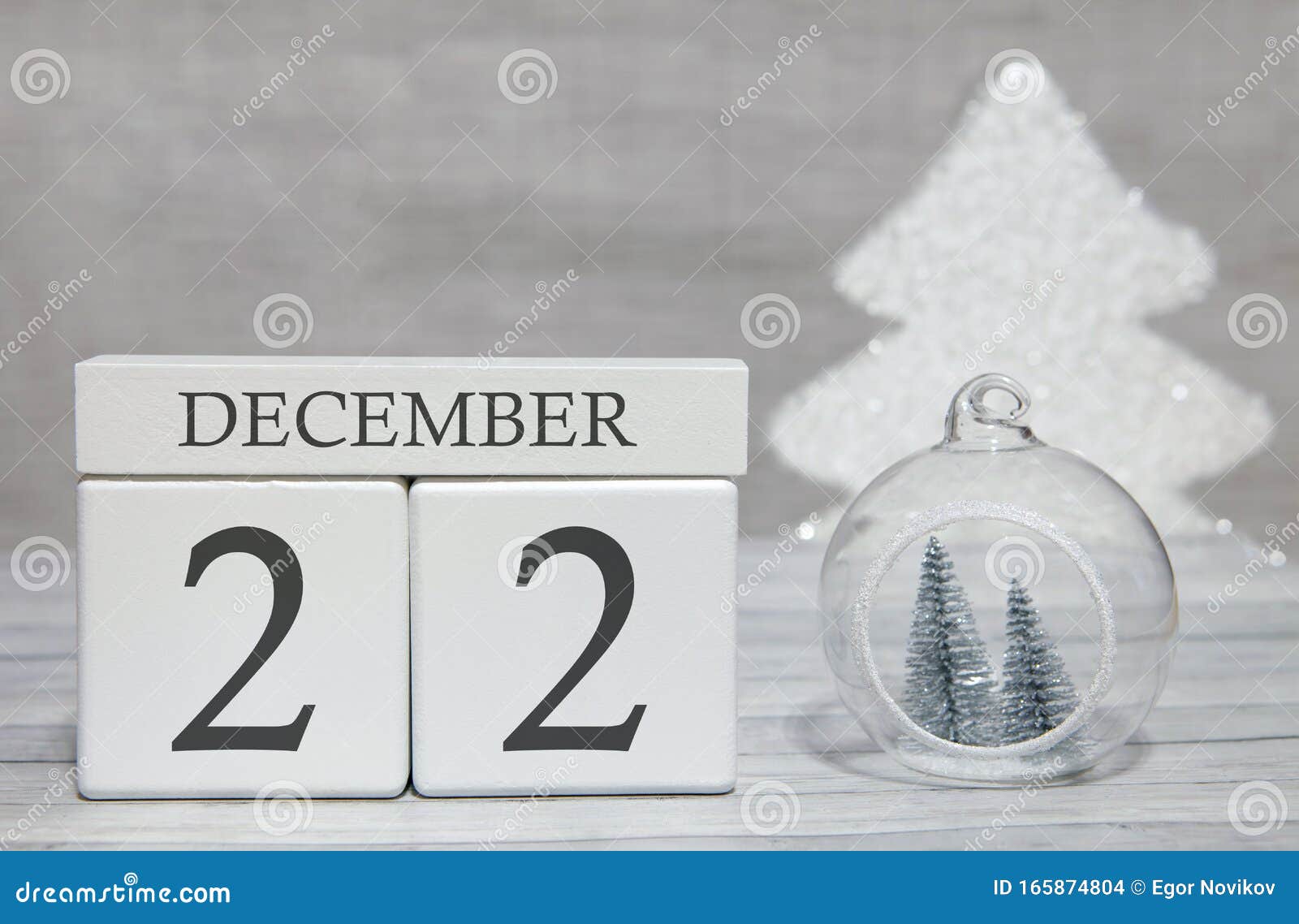 Cube with Text from Numbers and a Month, December 22, the End of the ...