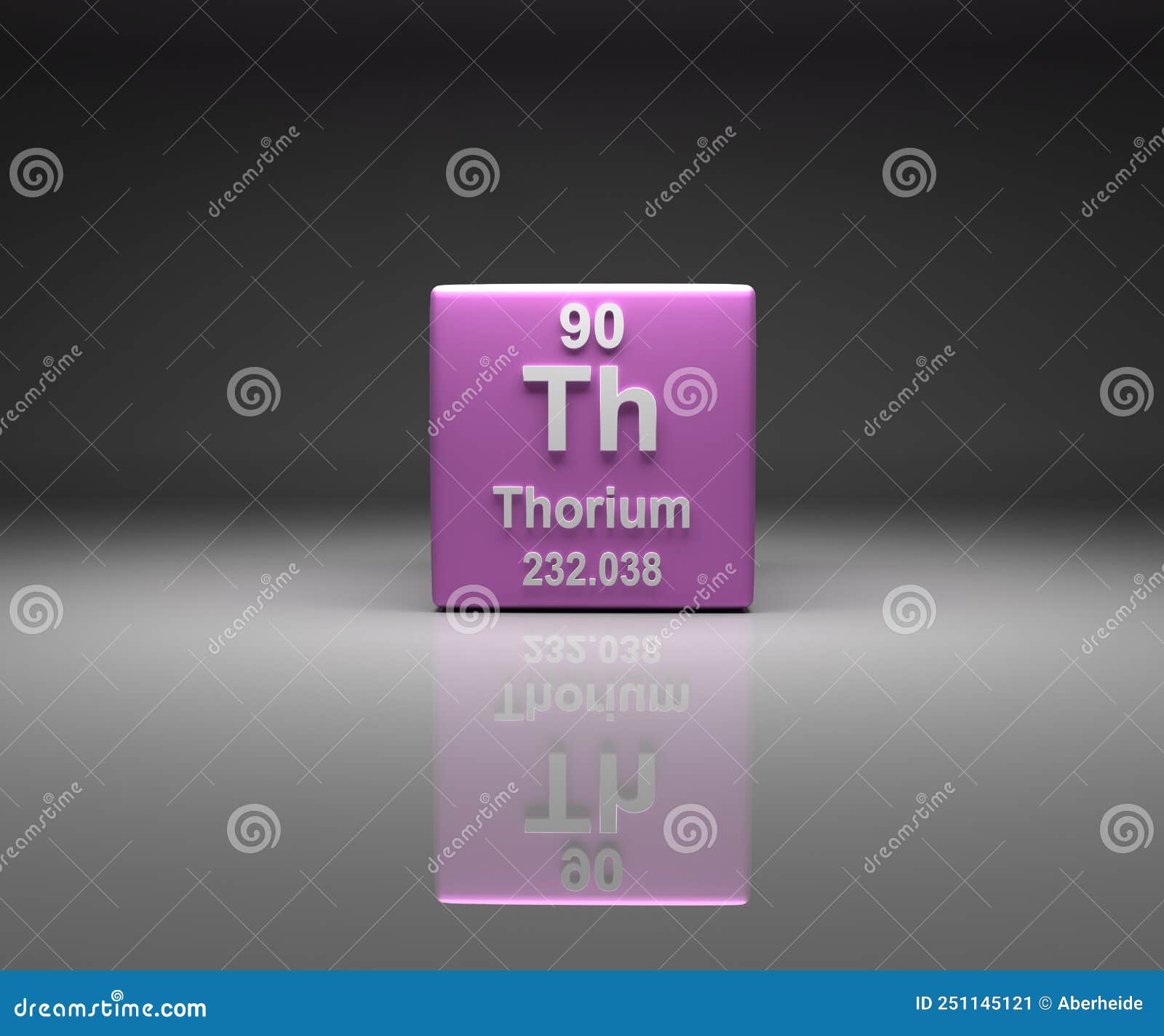 Cube with Thorium Number 90 Periodic Table Stock Illustration ...