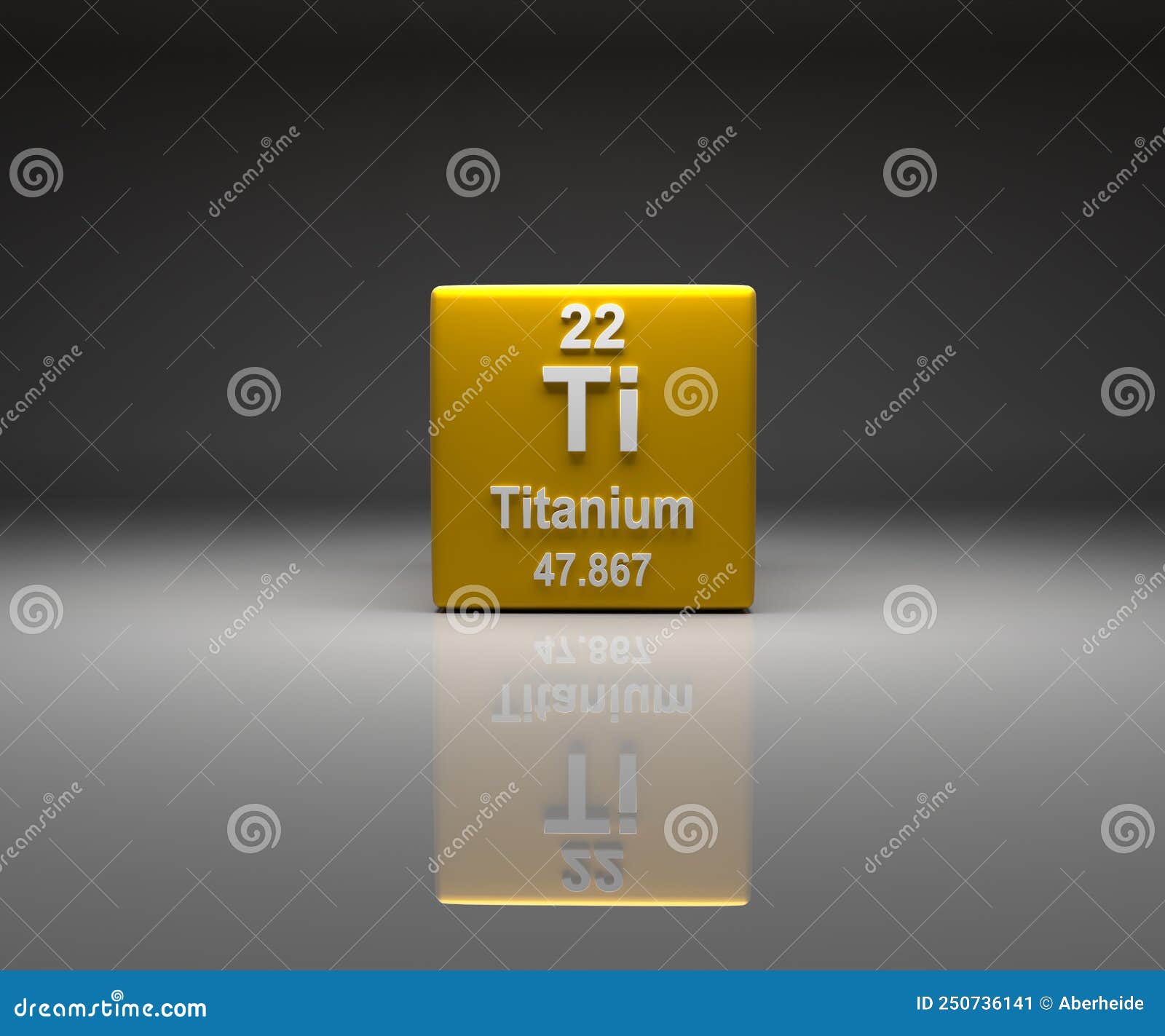 Cube with Titanium Number 22 Periodic Table Stock Illustration ...