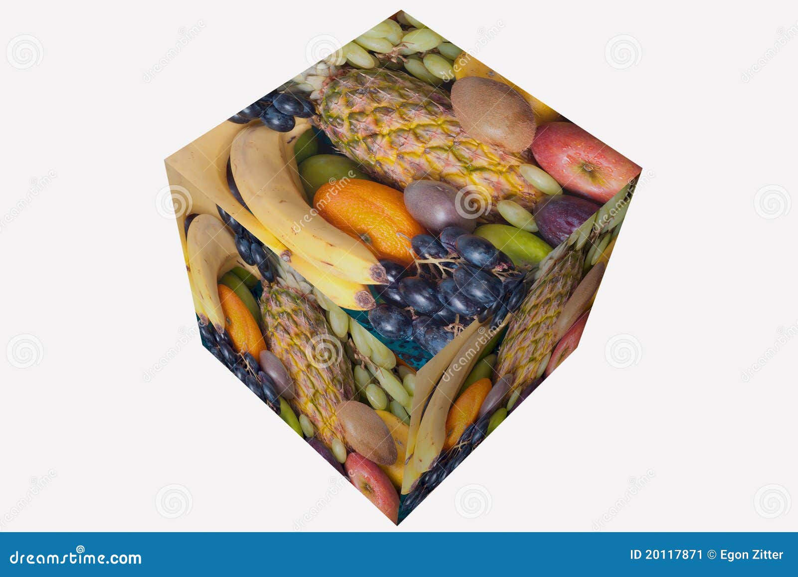 Cube with various fruit stock image. Image of biological - 20117871