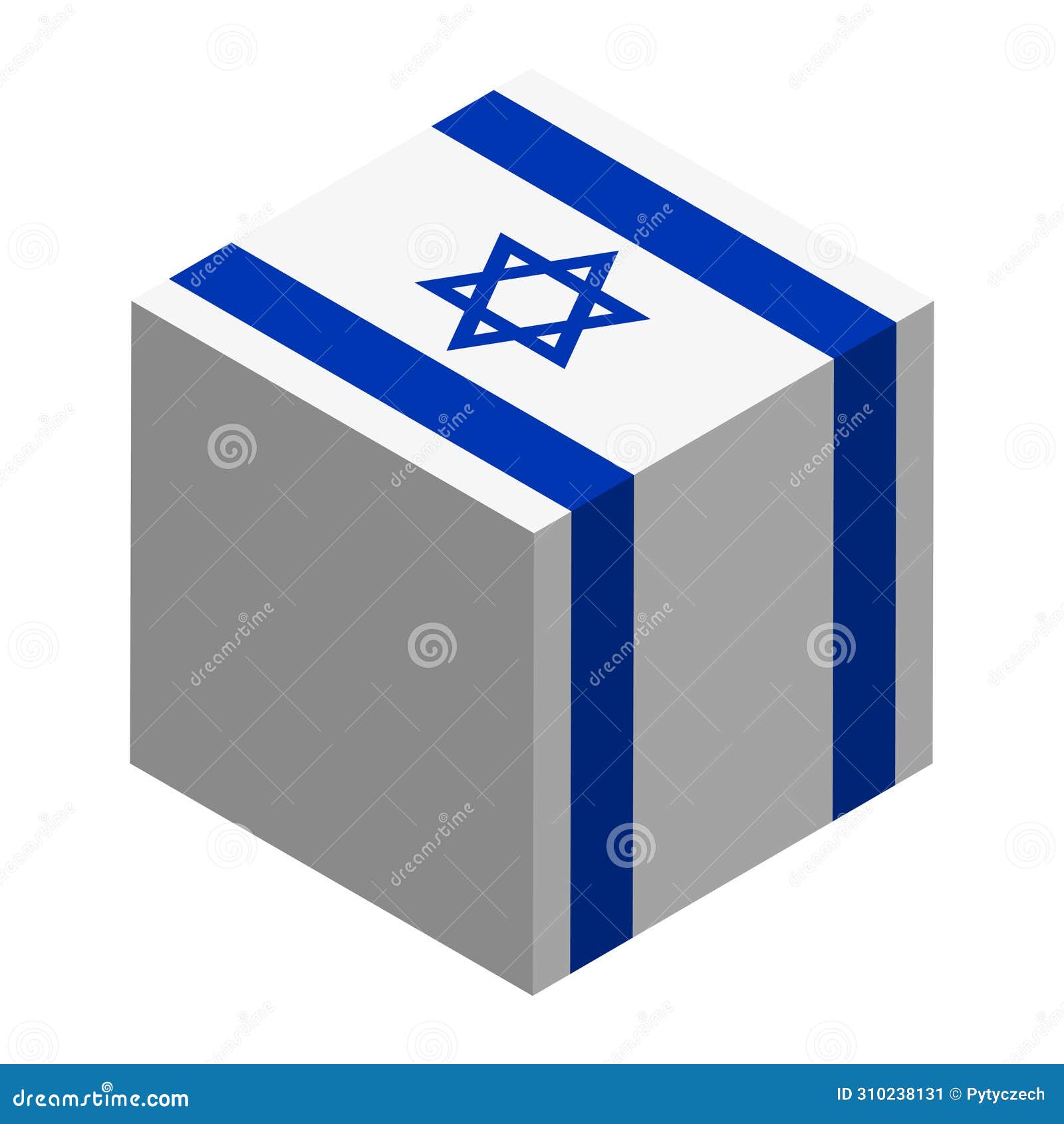 Cube vector flag of Israel stock vector. Illustration of isometric ...