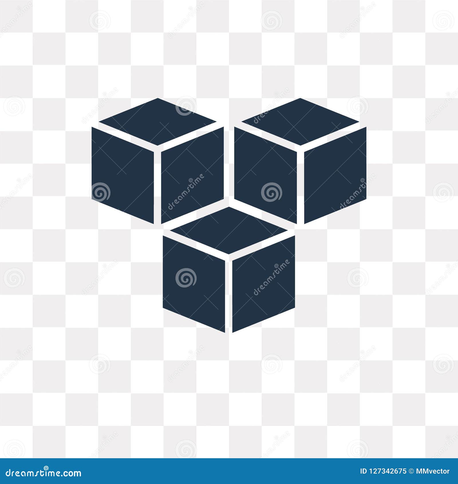 Cube Vector Icon Isolated on Transparent Background, Cube Trans Stock ...