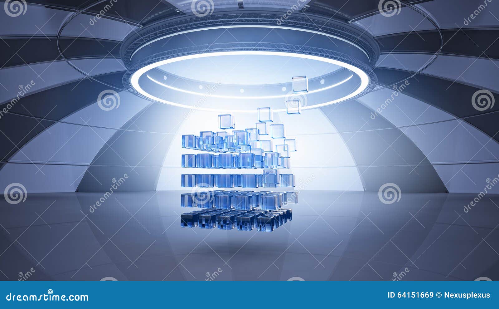 Cube in virtual room stock image. Image of light, contemporary - 64151669