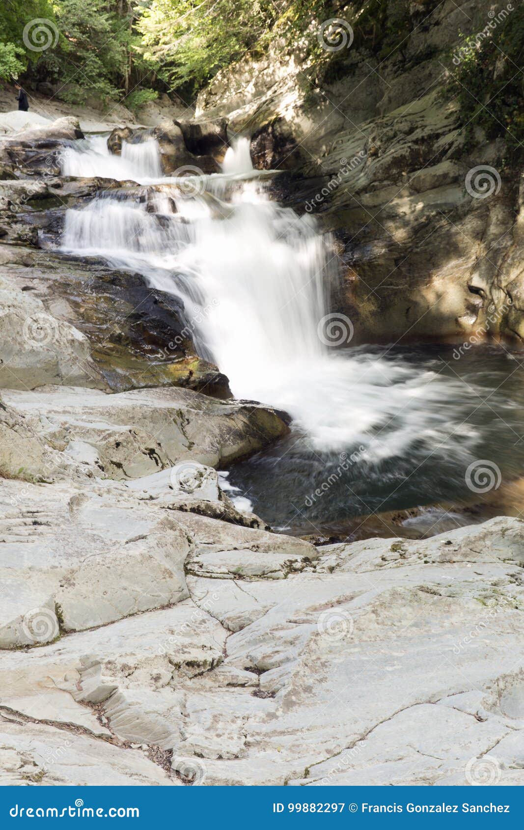 Cube Waterfall in the Selva De Irati. Stock Image - Image of jungle ...