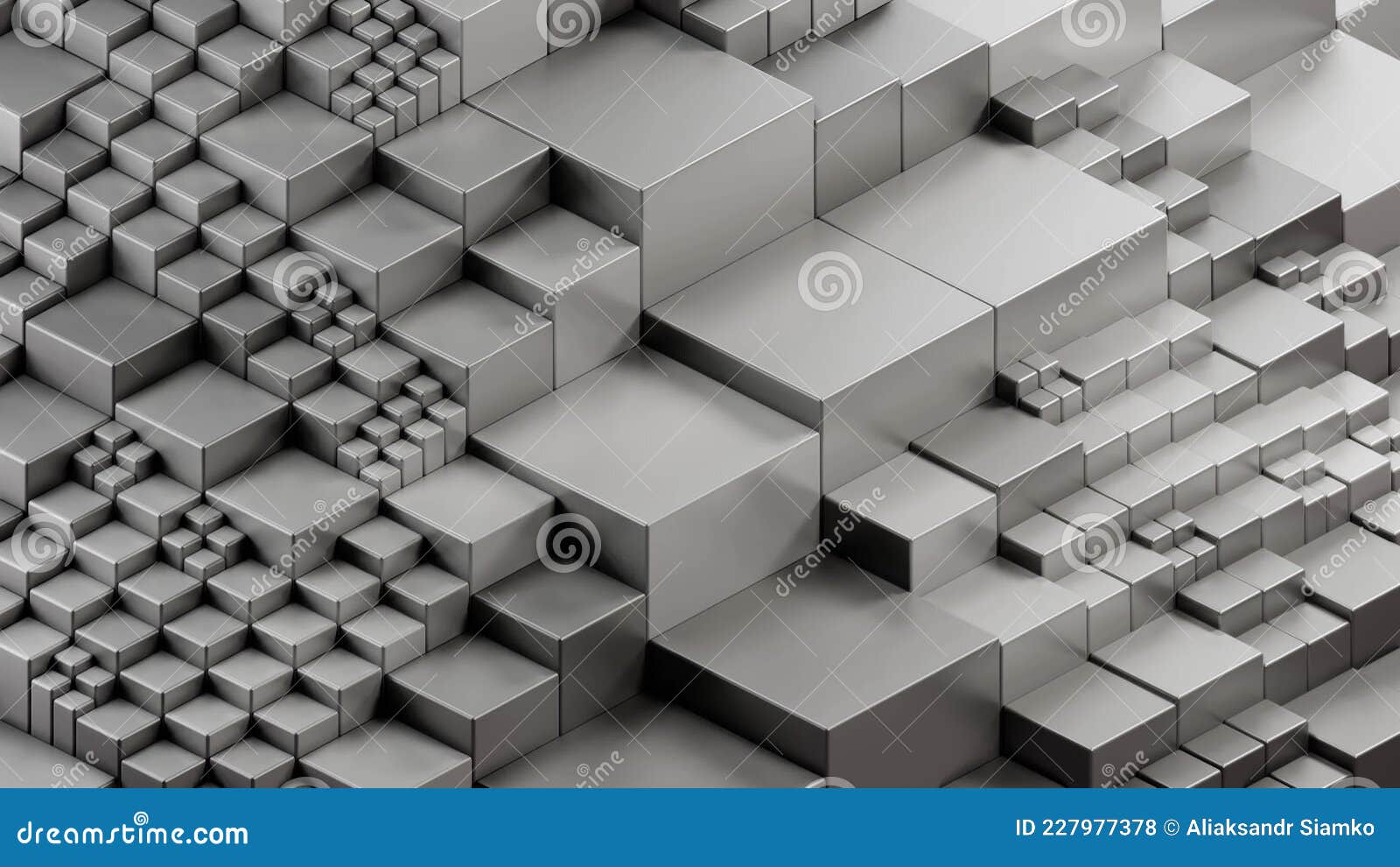 Cube Wave Background. Isometric View on White Cubes. 3d Render ...