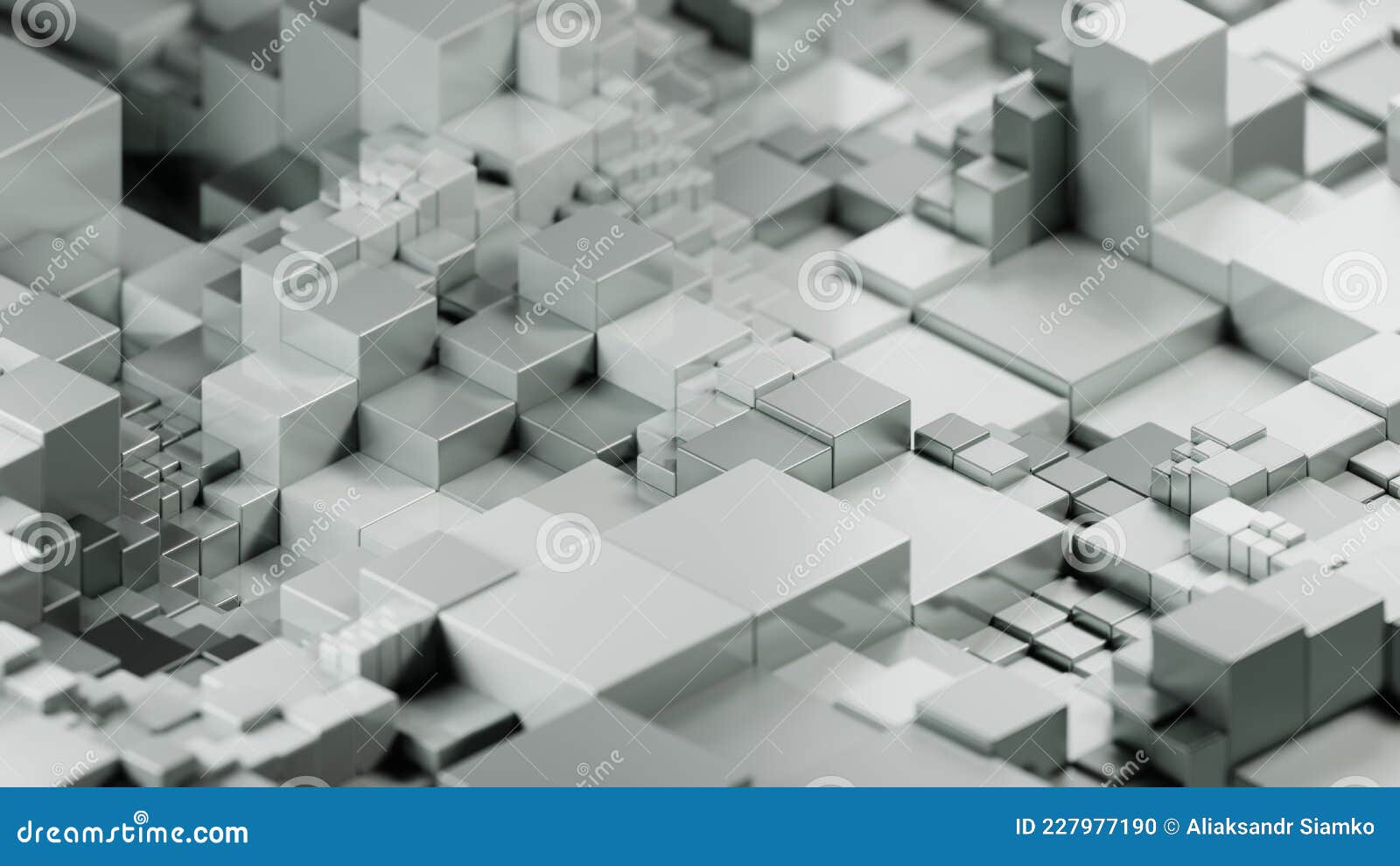 Cube Wave Background. Isometric View on White Cubes. 3d Render ...
