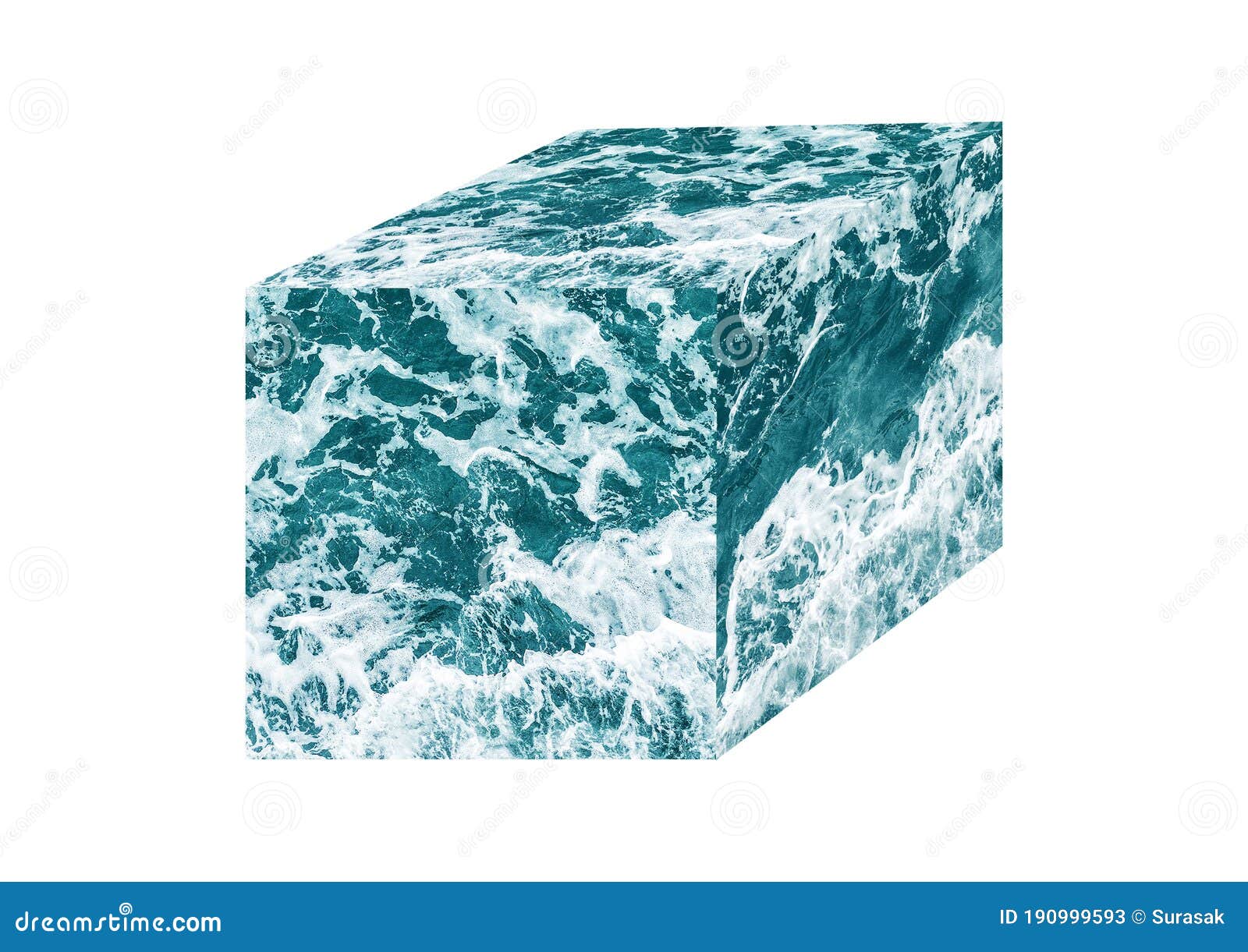 Cube Wave in Sea Texture and Background Isolate on White Stock Image ...