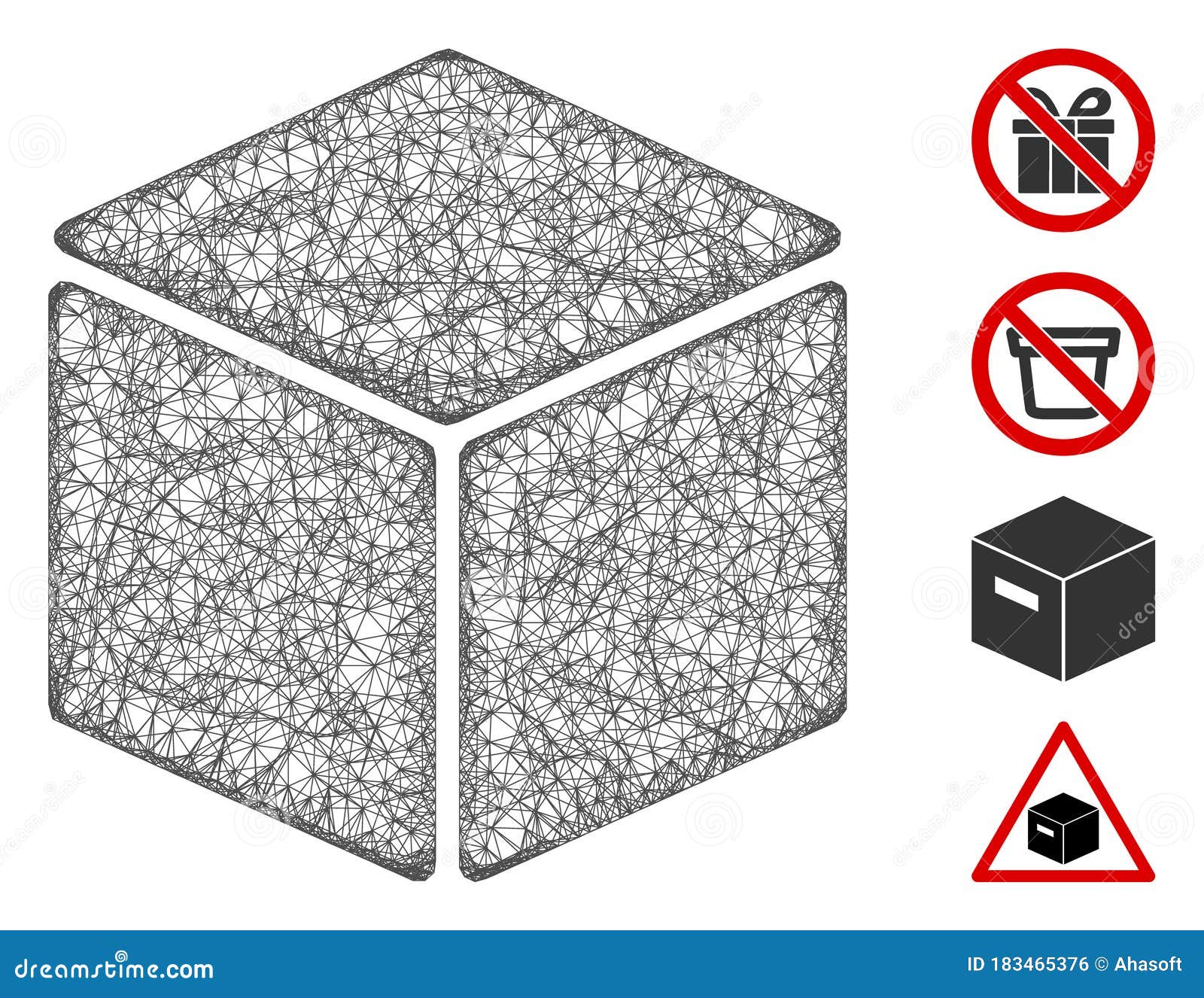 Cube Web Vector Mesh Illustration Stock Illustration - Illustration of ...