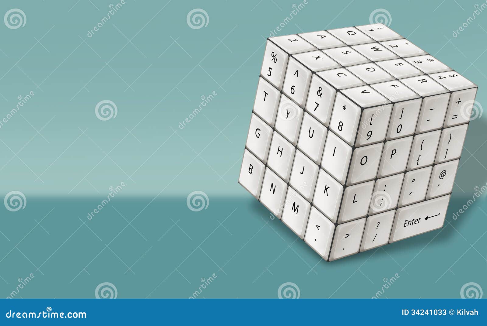 Cube White Keyboard stock illustration. Illustration of icon - 34241033