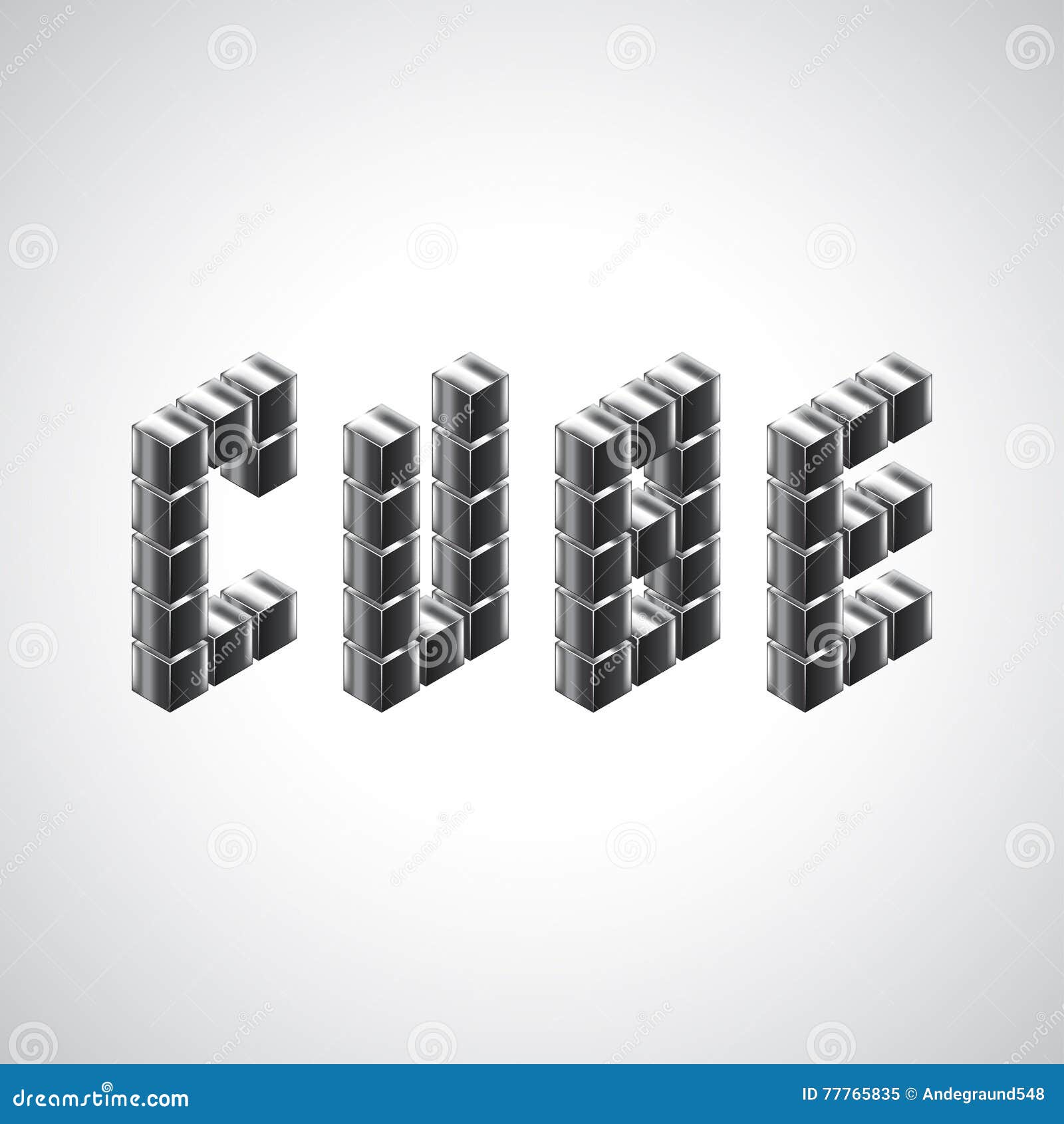 Cube Word from 3d Metal Cubes Stock Vector - Illustration of stability ...
