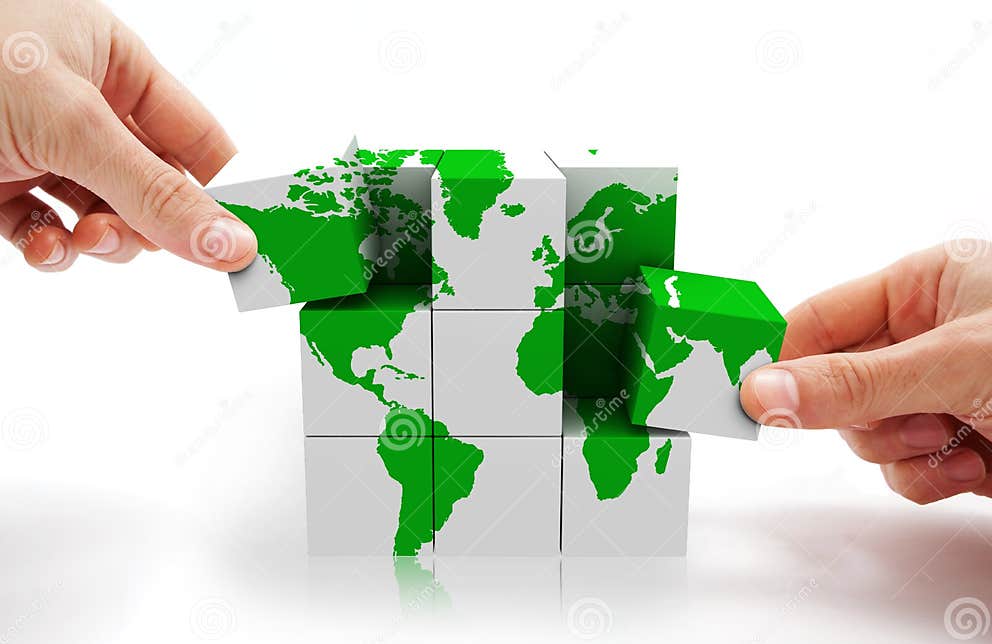 Cube world map concept stock image. Image of concept - 17386501