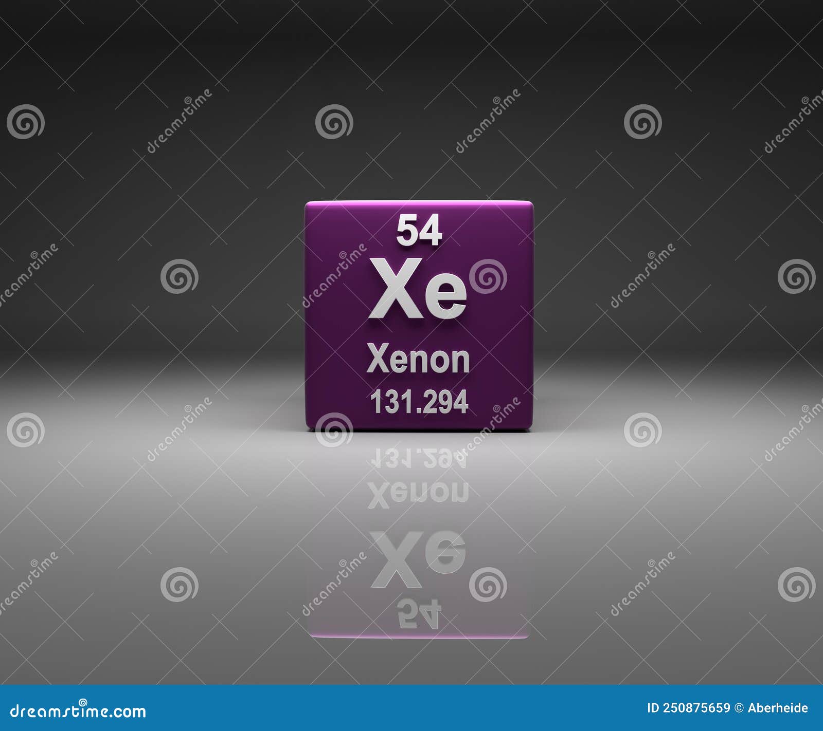 Cube with Xenon Number 54 Periodic Table Stock Illustration ...