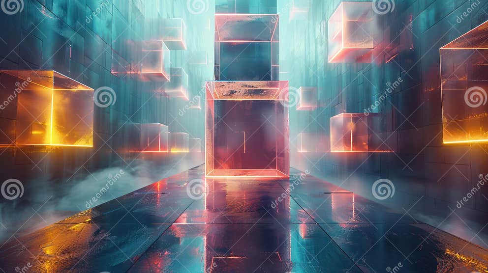 Cubed Geometry: Seamless Looping Animation of 3D Rendered Geometric ...