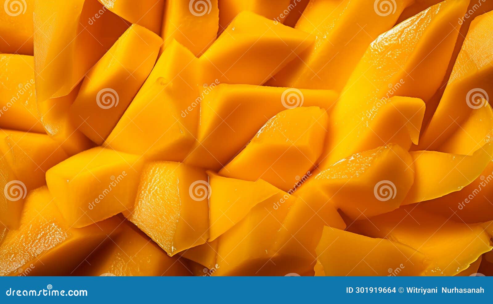 Cubed Mango Background, Close-up, Mango Background, Top View Stock ...