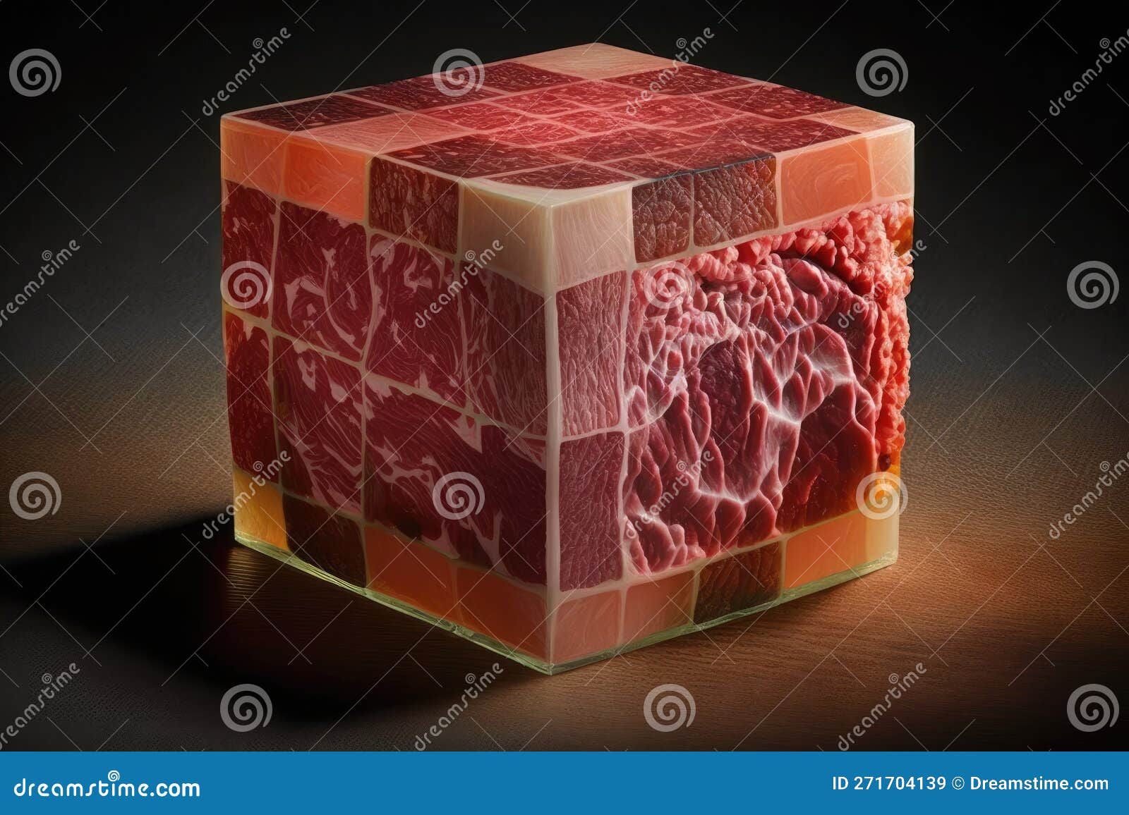 Cubed meat stock illustration. Illustration of black - 271704139