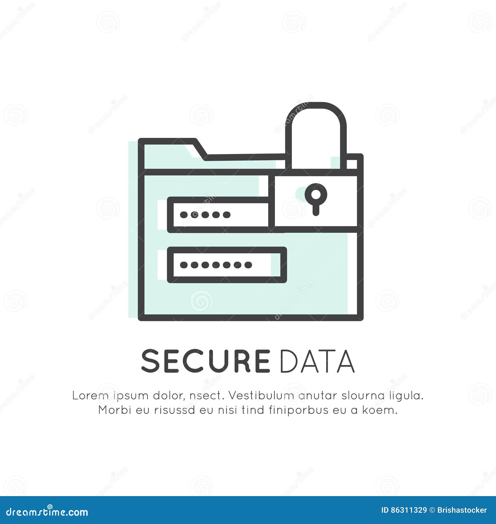 Encrypted Network Cartoon Vector | CartoonDealer.com #34236111