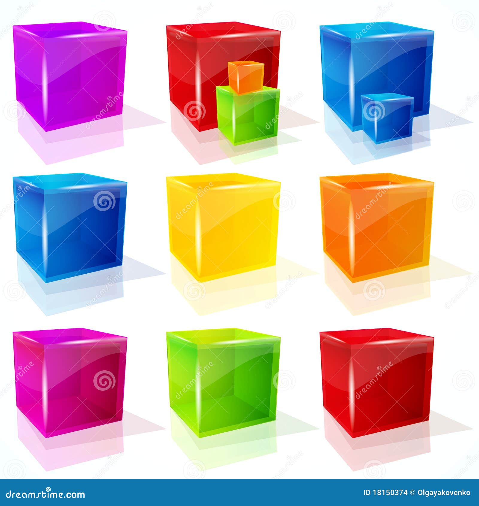 Cubes. stock vector. Illustration of package, empty, color - 18150374