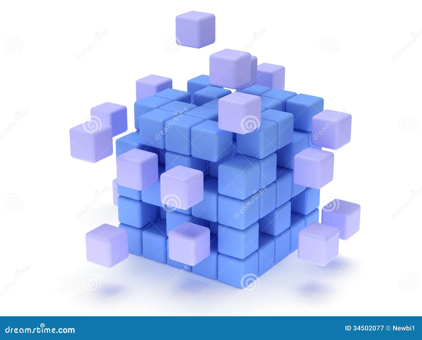 Cubes Block. Assembling Concept. on White. Stock Illustration ...