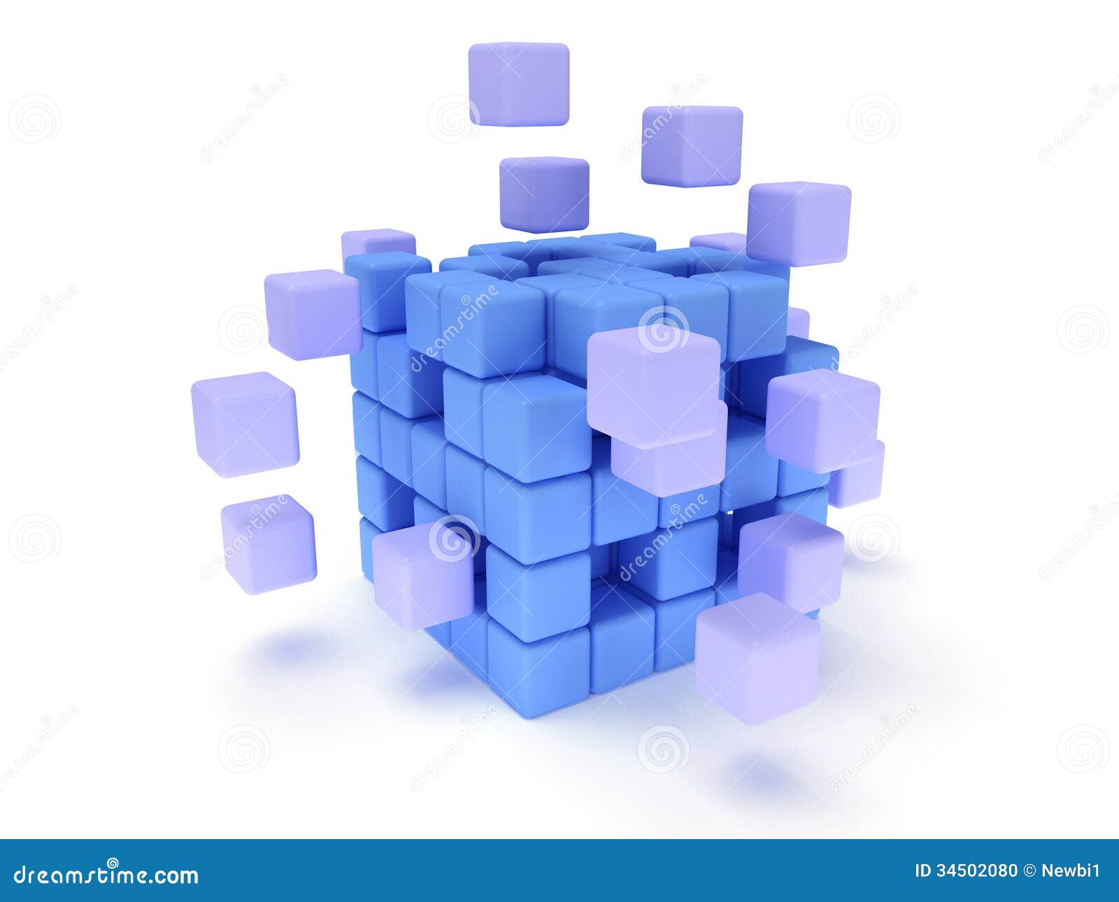 Cubes Block. Assembling Concept. on White. Stock Illustration ...
