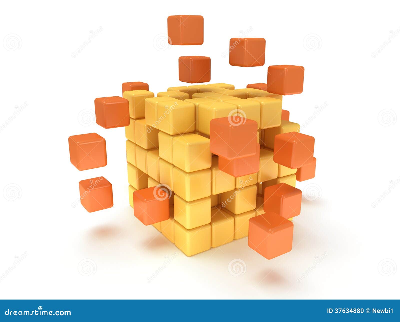 Cubes Block. Assembling Concept. on White. Stock Illustration ...