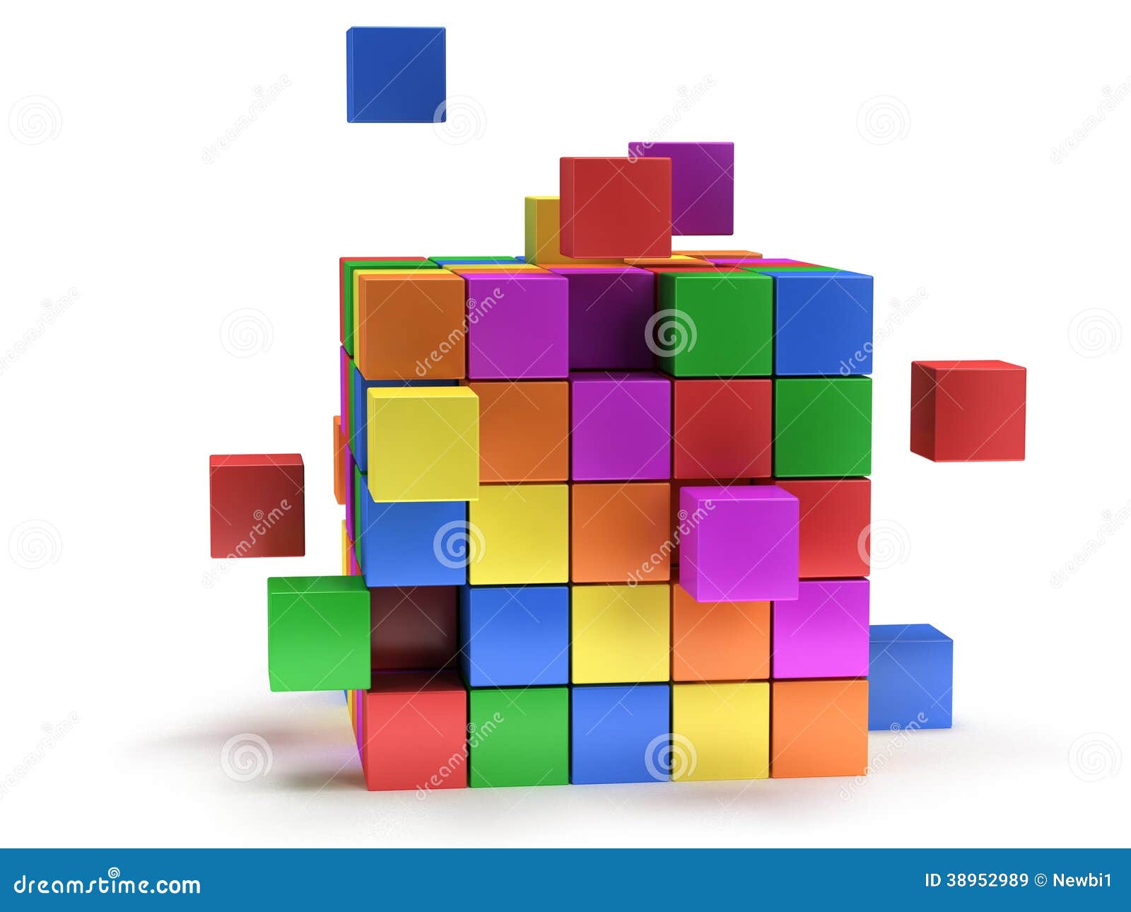 Cubes Block. Assembling Concept. on White. Stock Illustration ...