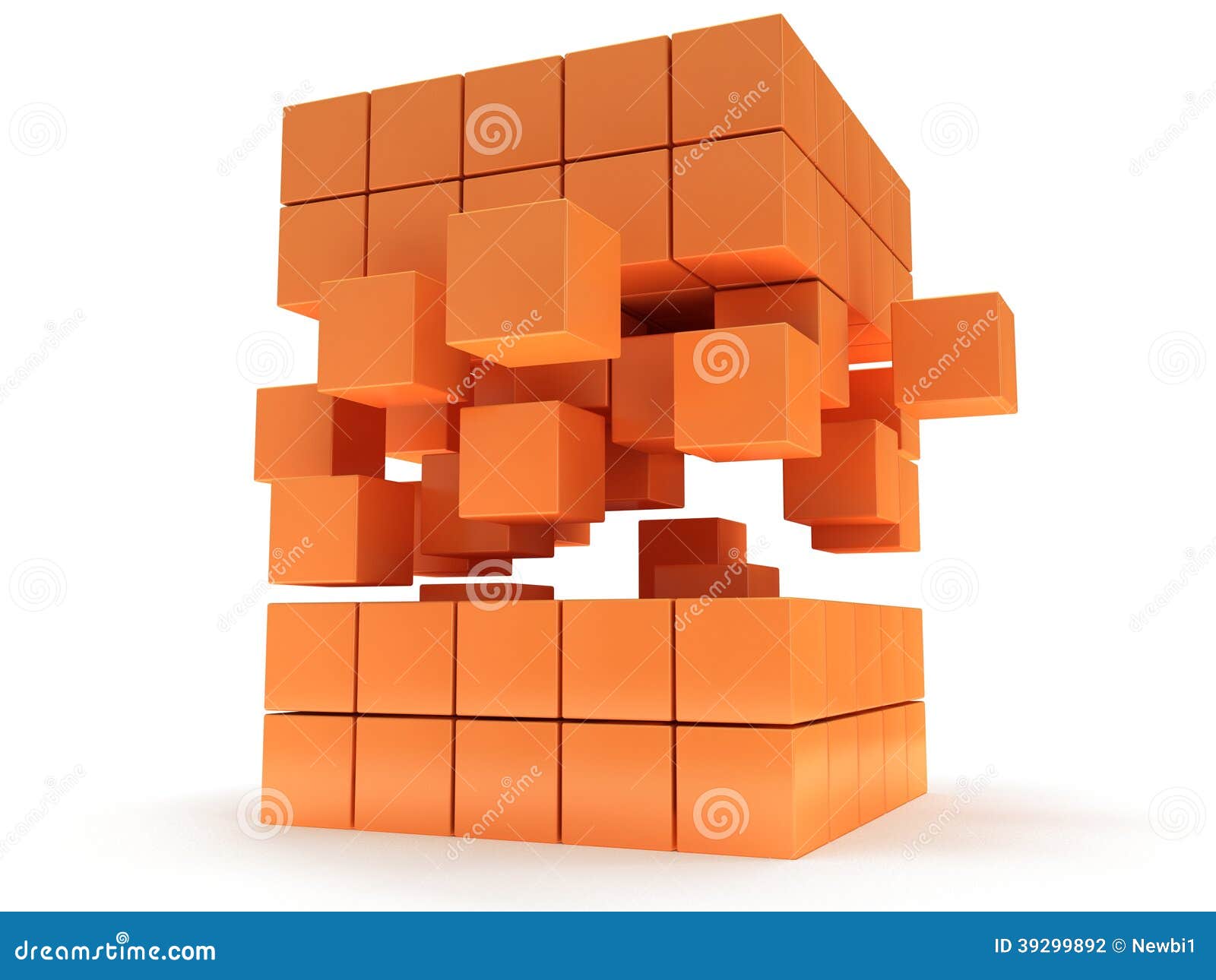 Cubes Block. Assembling Concept. on White. Stock Illustration ...