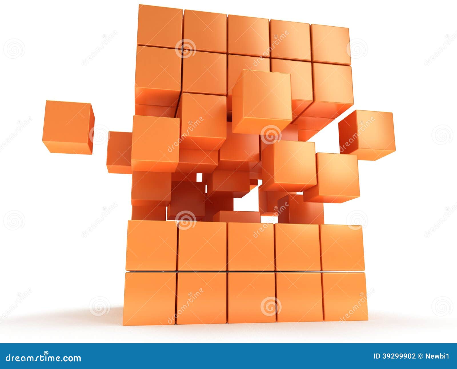 Cubes Block. Assembling Concept. on White. Stock Illustration ...