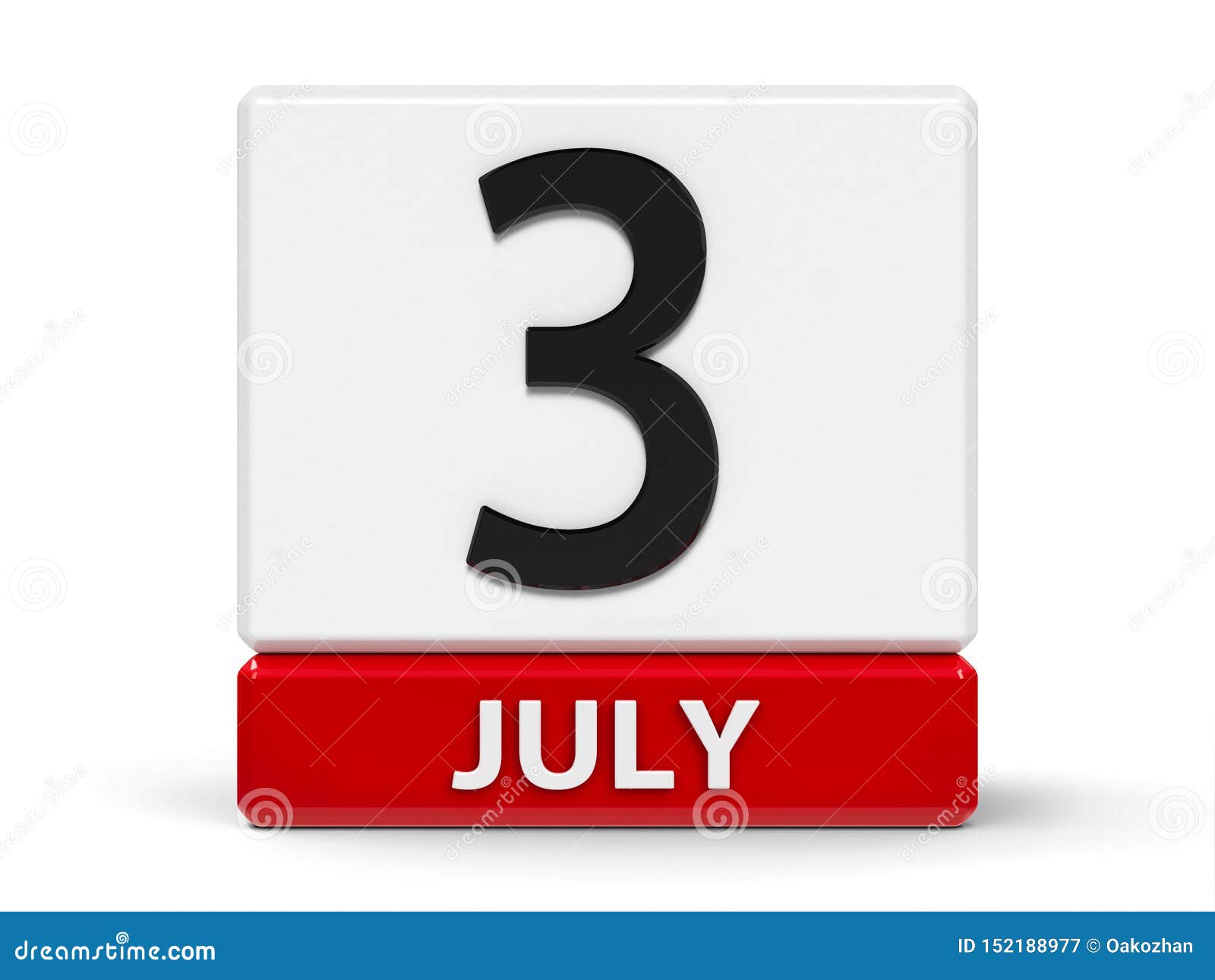 Cubes calendar 3rd July stock illustration. Illustration of number ...
