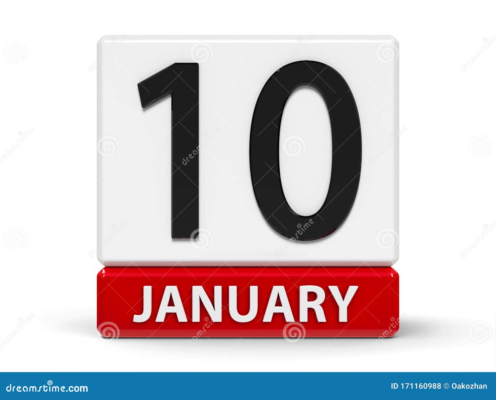 Cubes Calendar 10th January Stock Illustration - Illustration of ...