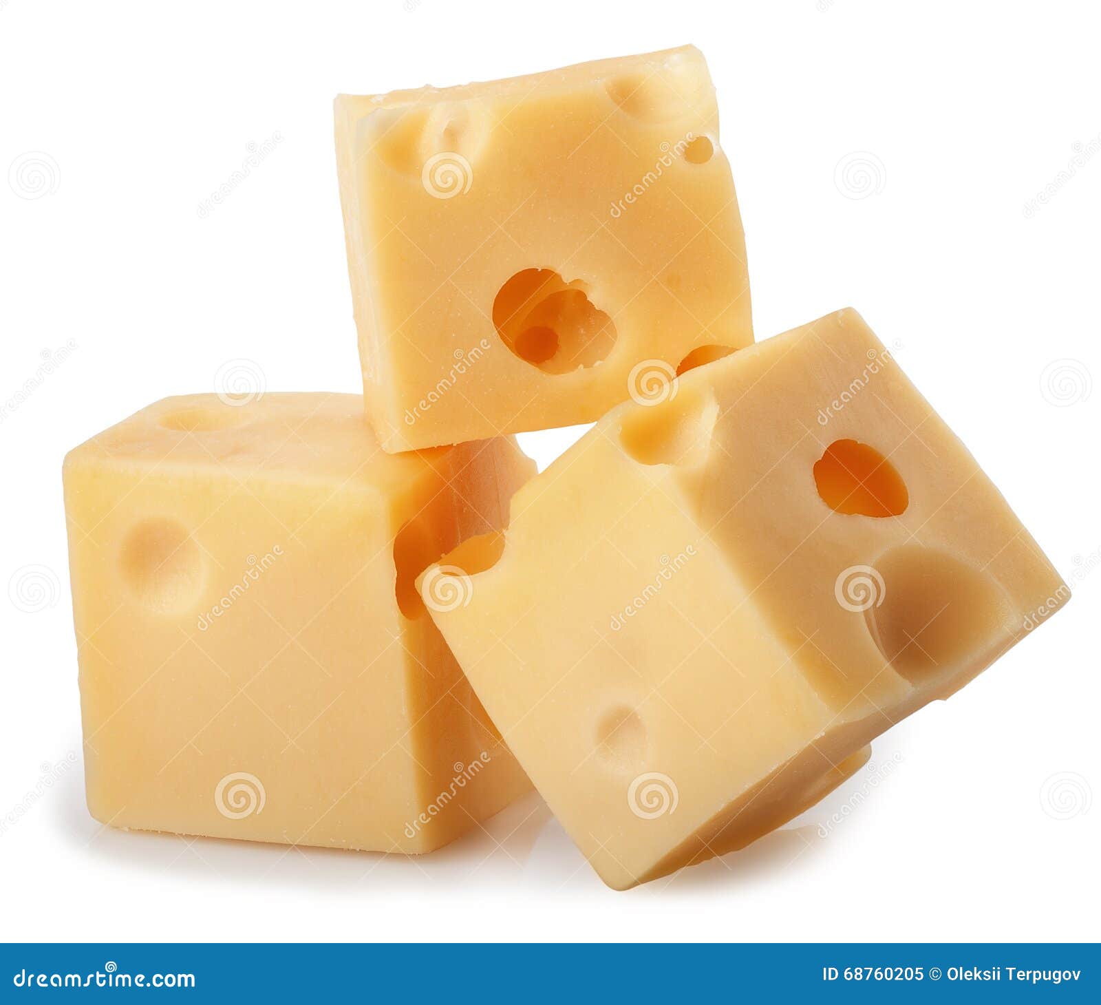 Cubes of Cheese Isolated on White Background Stock Image - Image of ...