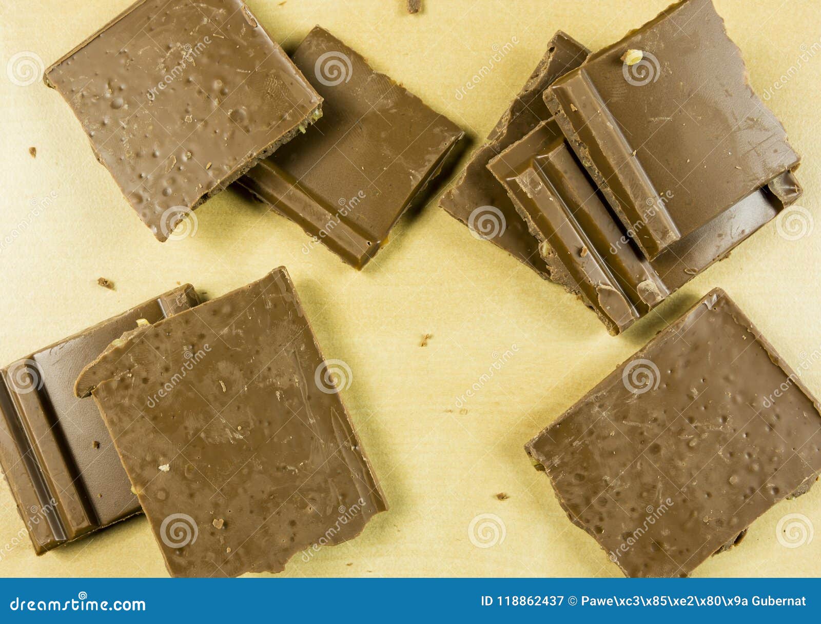 Cubes of chocolate. stock image. Image of dark, calorie - 118862437