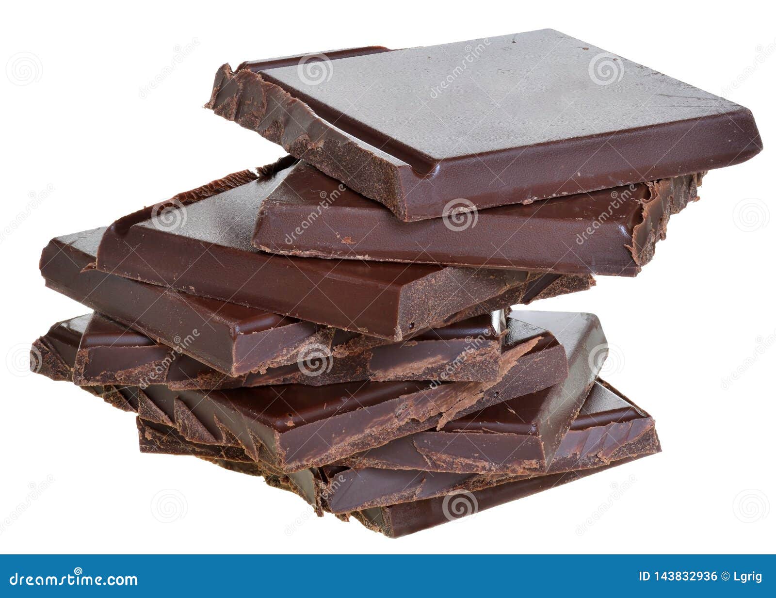 Cubes of Chocolate Tower Isolated Stock Photo - Image of cube, food ...