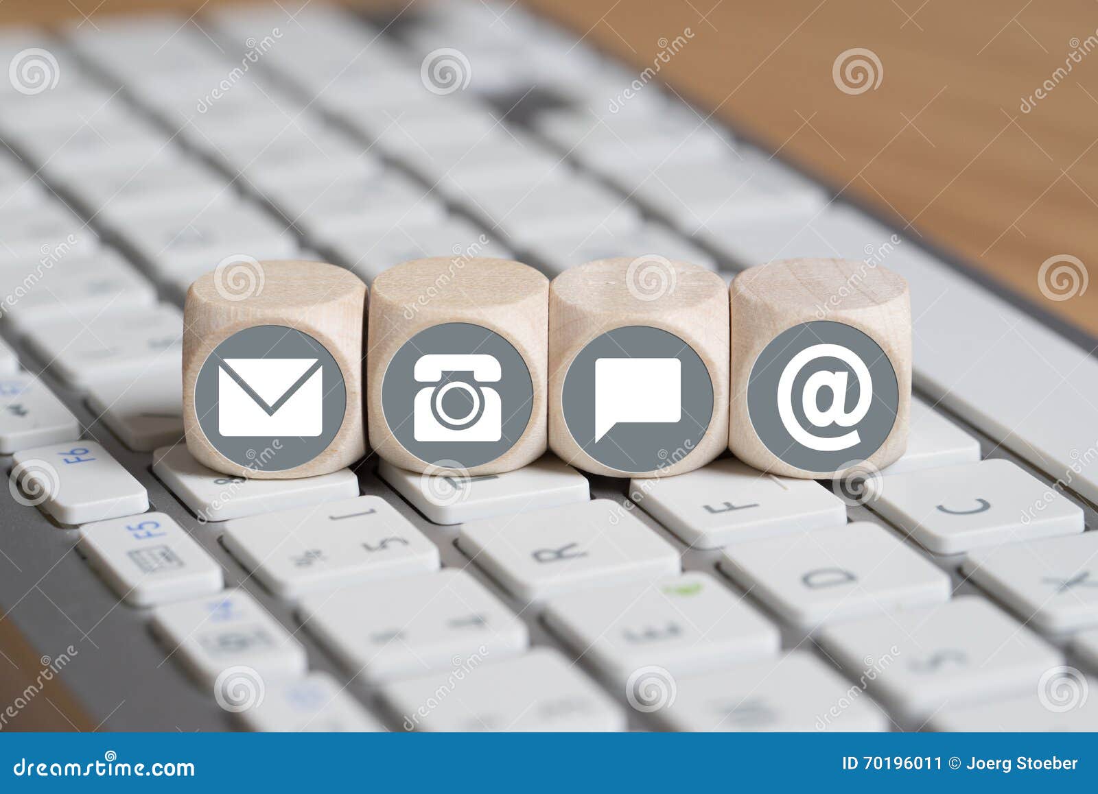 Cubes with Contact Options on Computer Keyboard Stock Image - Image of ...