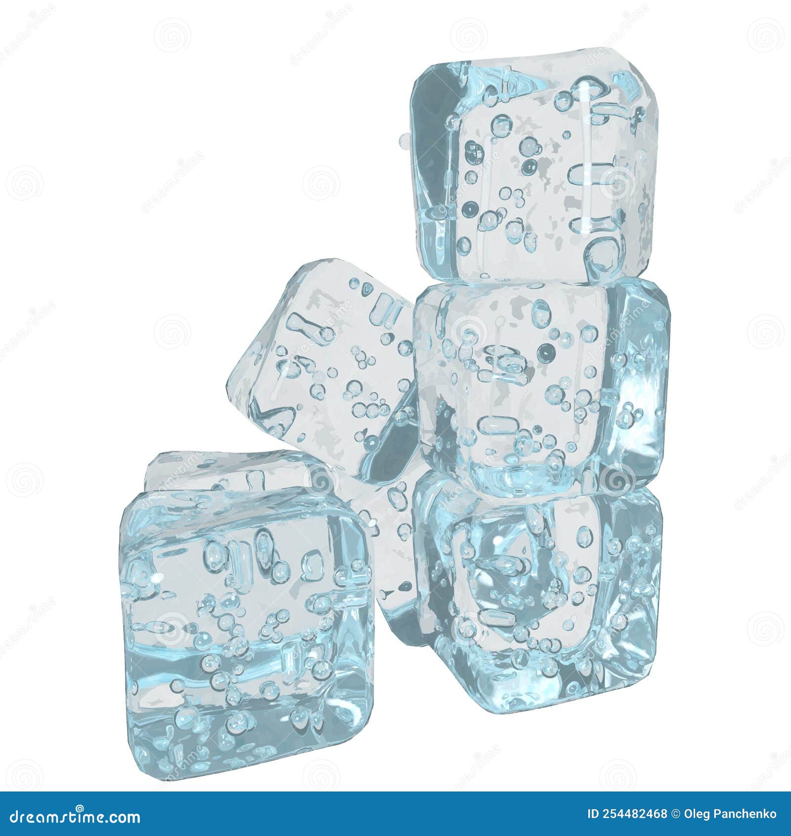 Cubes 3d made of ice stock vector. Illustration of shape - 254482468