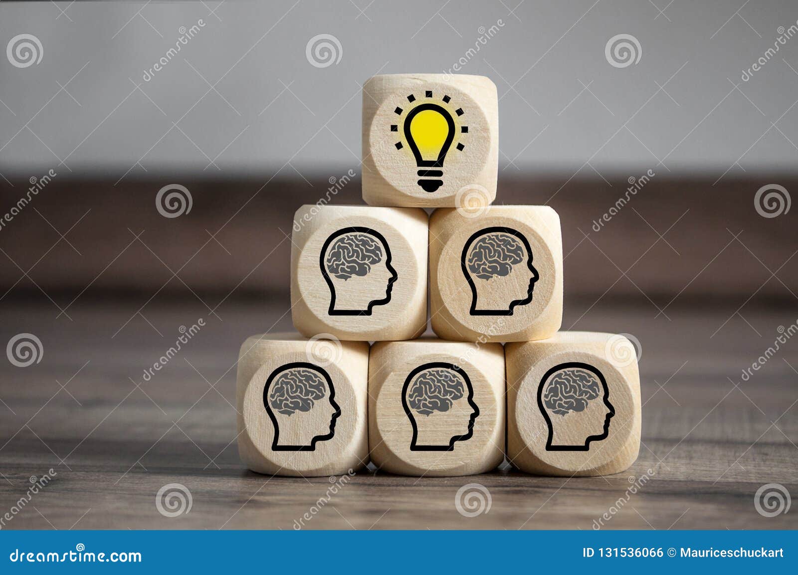 Cubes Dices with Brainstorming and Light Bulb Teamwork Stock Photo ...