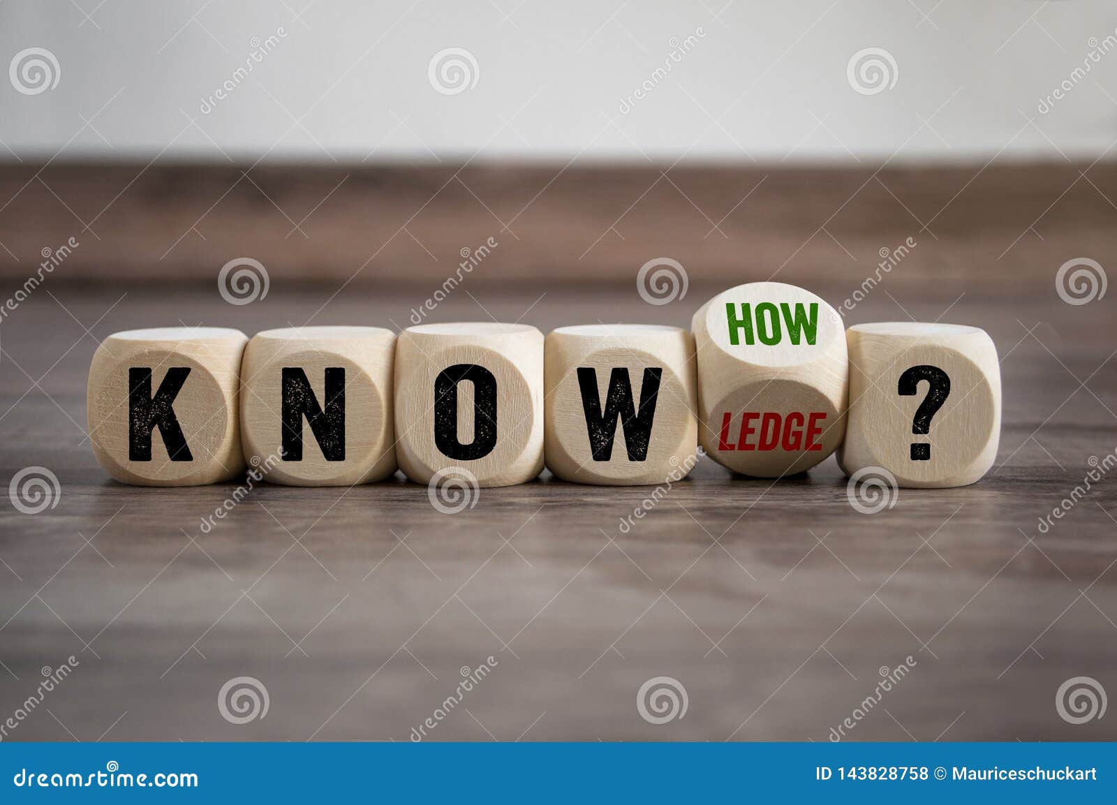 Cubes Dice with Knowledge and Knowhow Stock Photo - Image of positive ...