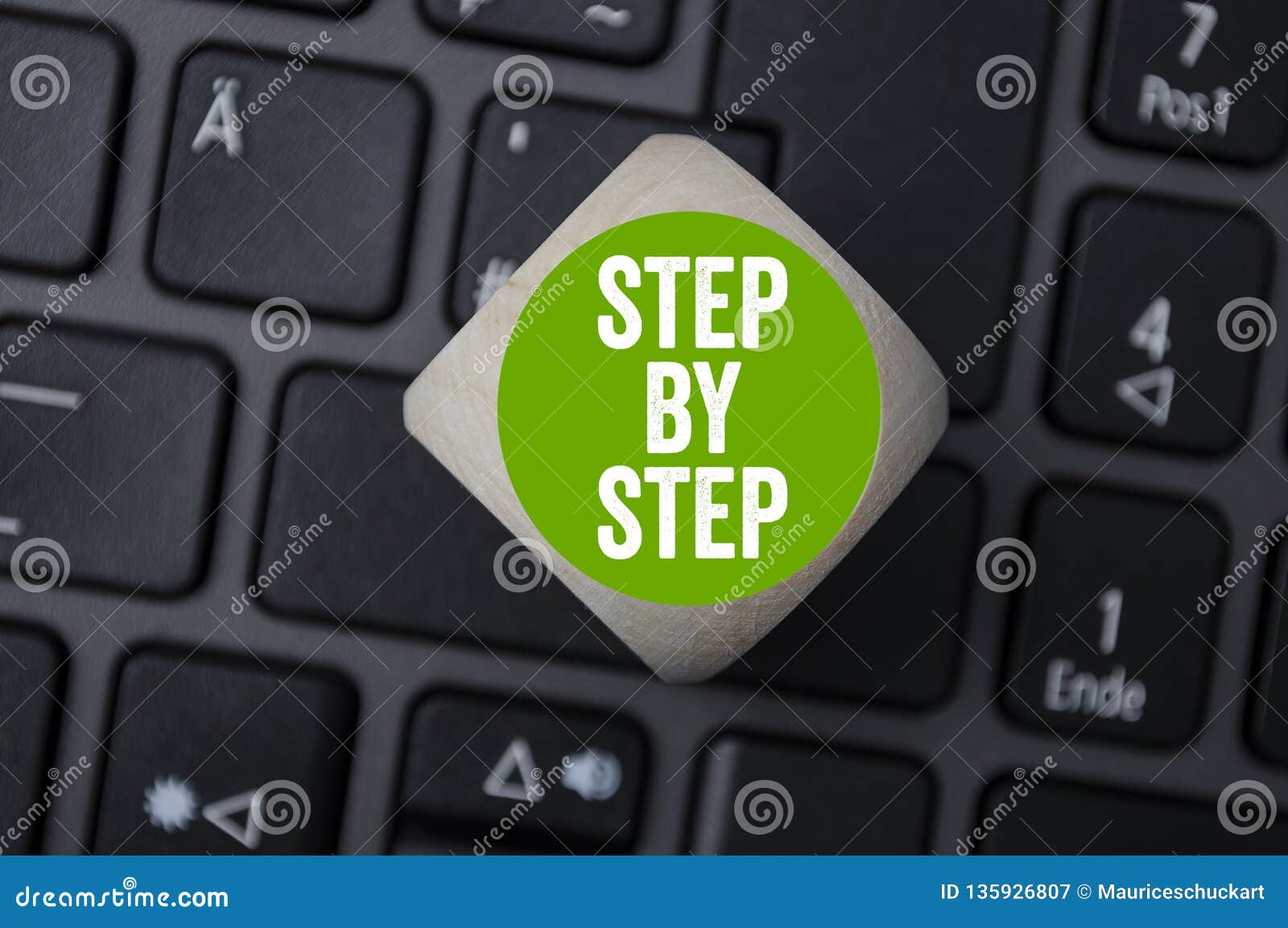 Cubes Dice with Step by Step on Keyboard Stock Image - Image of ...