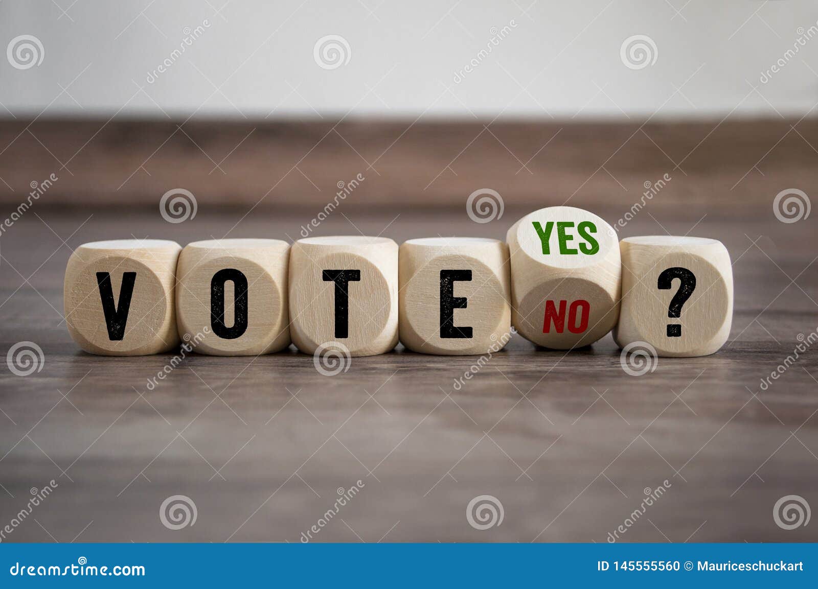 Cubes and Dice with Vote Yes and No Stock Photo - Image of vote, right ...
