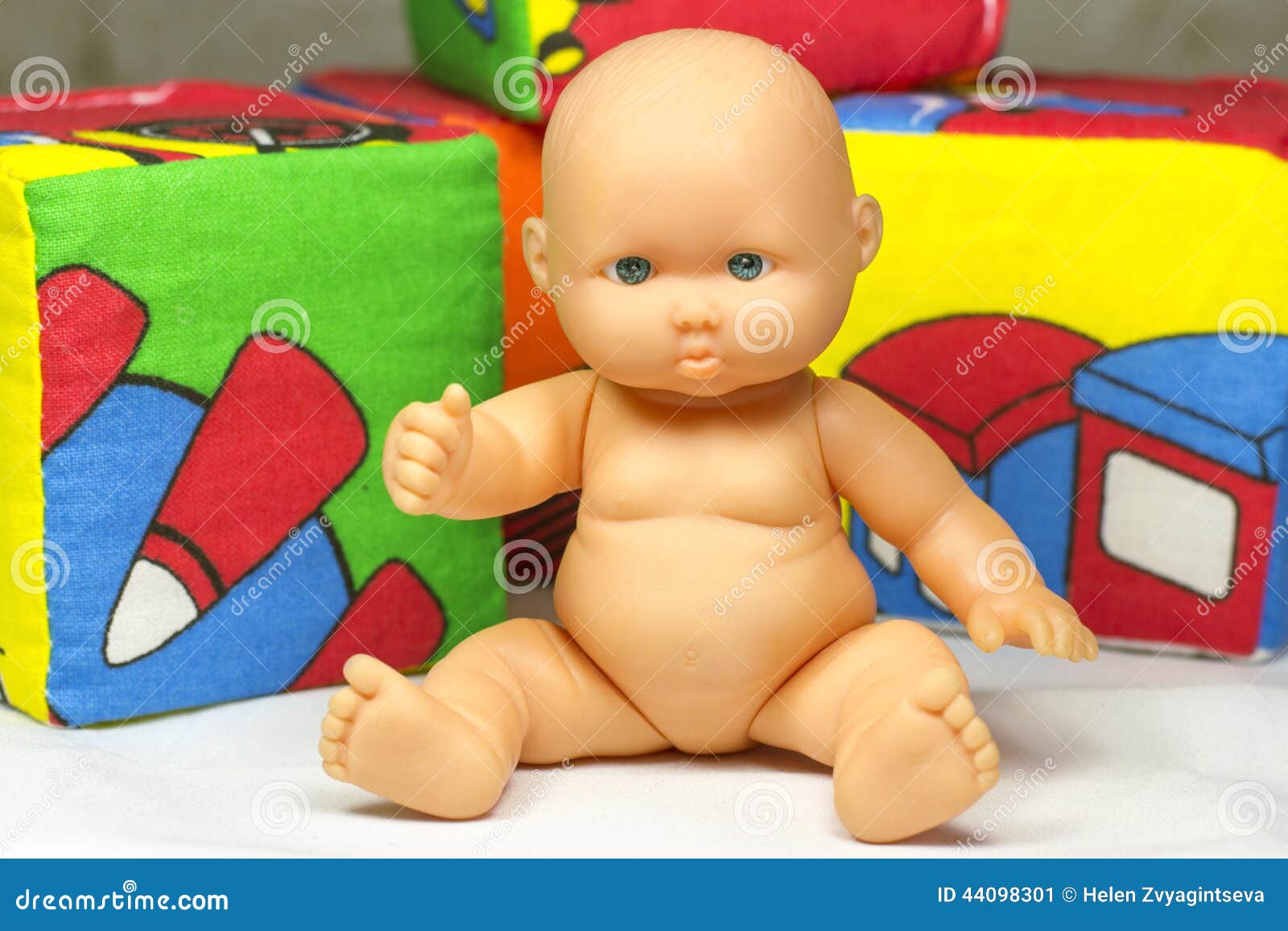 Cubes and doll stock image. Image of kindergarten, cute - 44098301