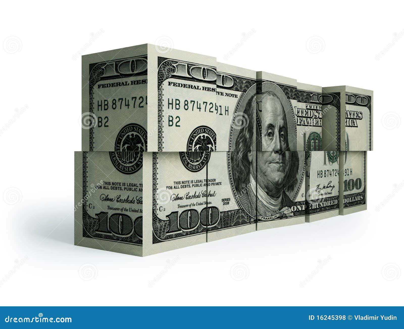 Cubes of dollars stock illustration. Illustration of group - 16245398