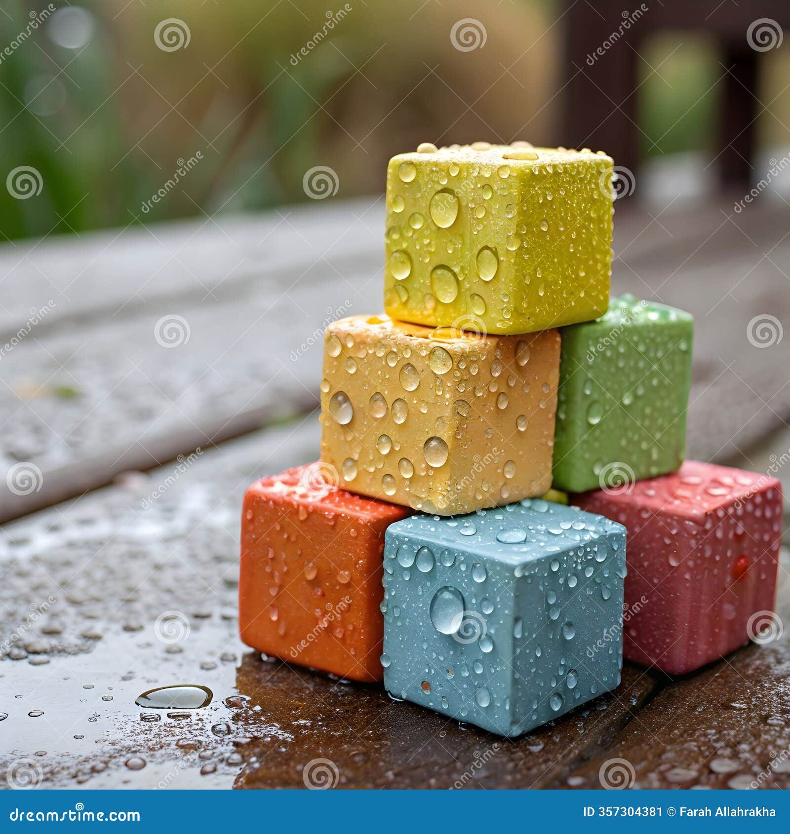 Cubes with Drops of Rain Symbolize the Fusion of Geometry and Nature ...