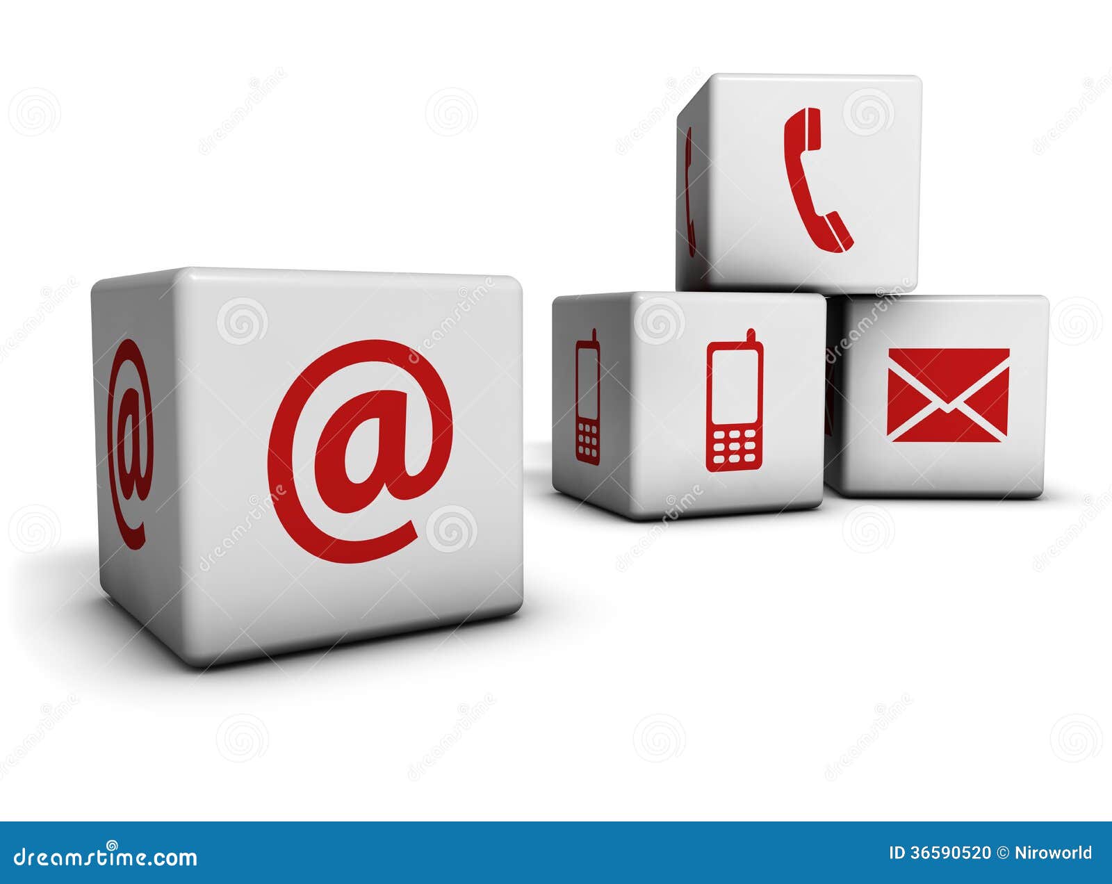 Cubes En Icônes De Contactez-nous De Web Illustration Stock - Illustration du concept, adresse ...