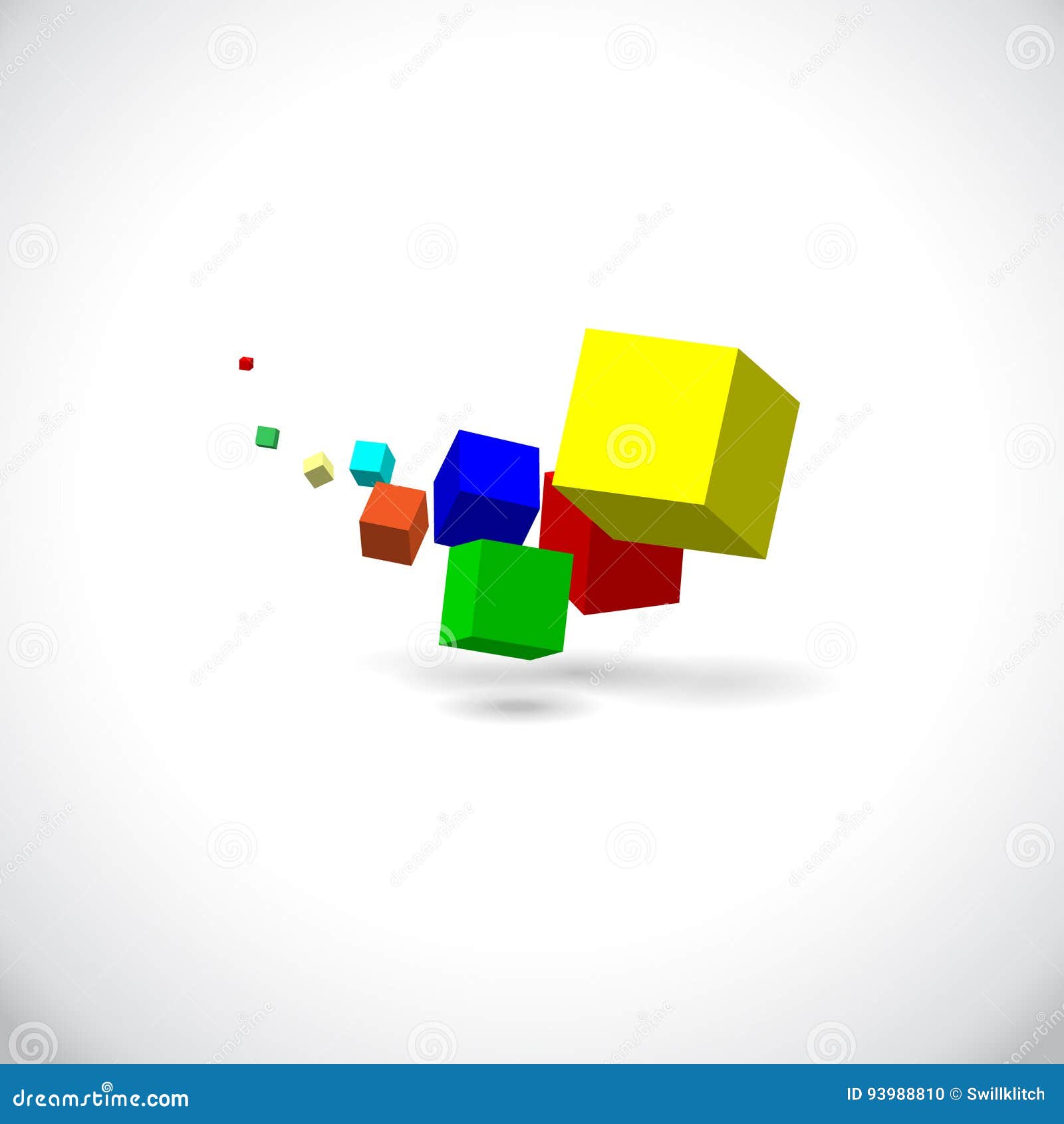Cubes en vol illustration de vecteur. Illustration du élément - 93988810