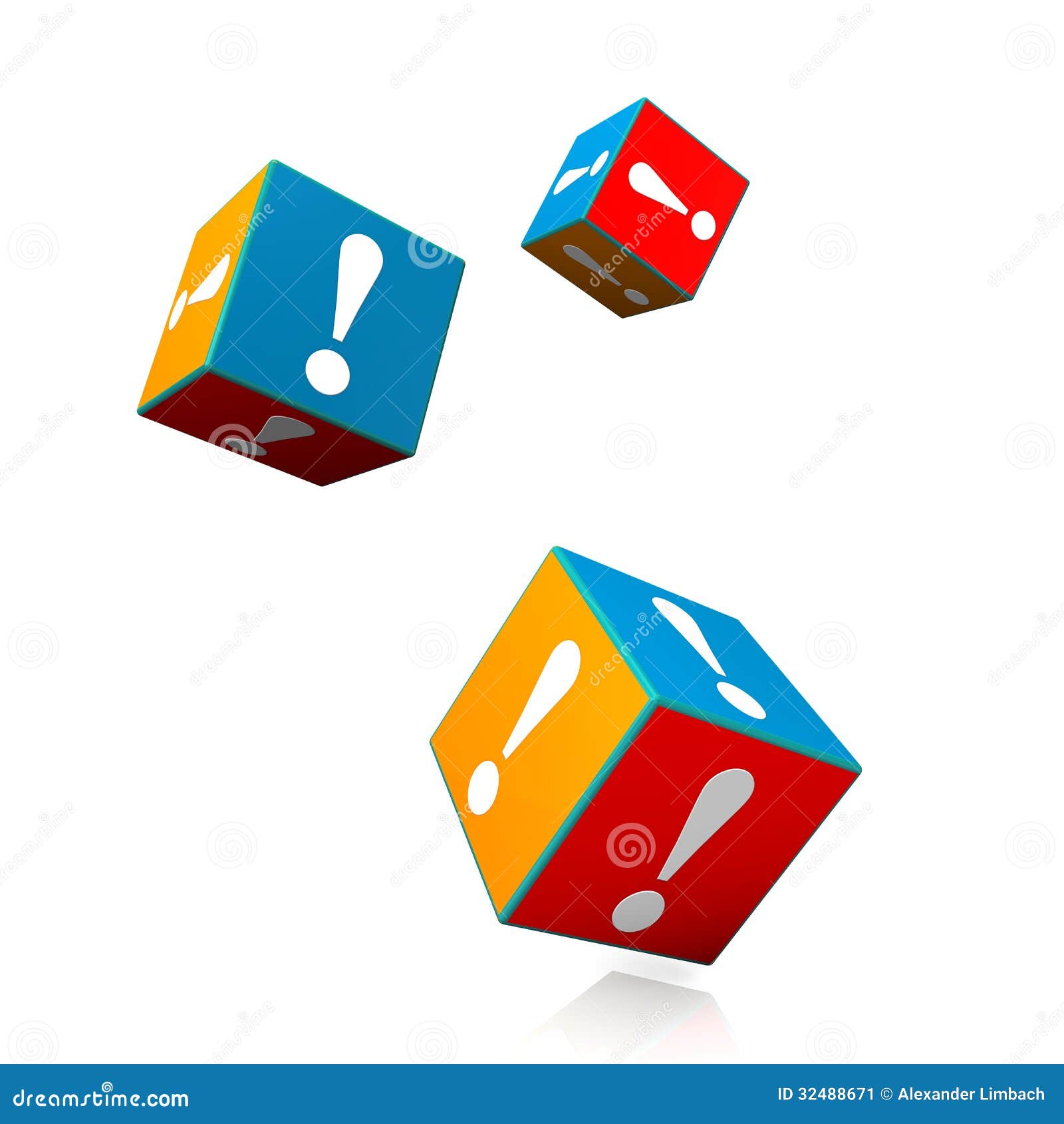 Cubes Exclamation Mark stock illustration. Illustration of danger ...