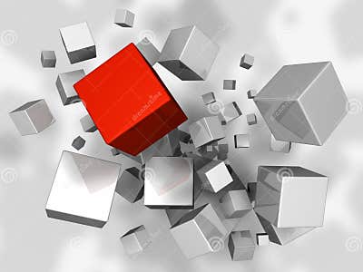 Cubes Explosion stock illustration. Illustration of white - 15856761