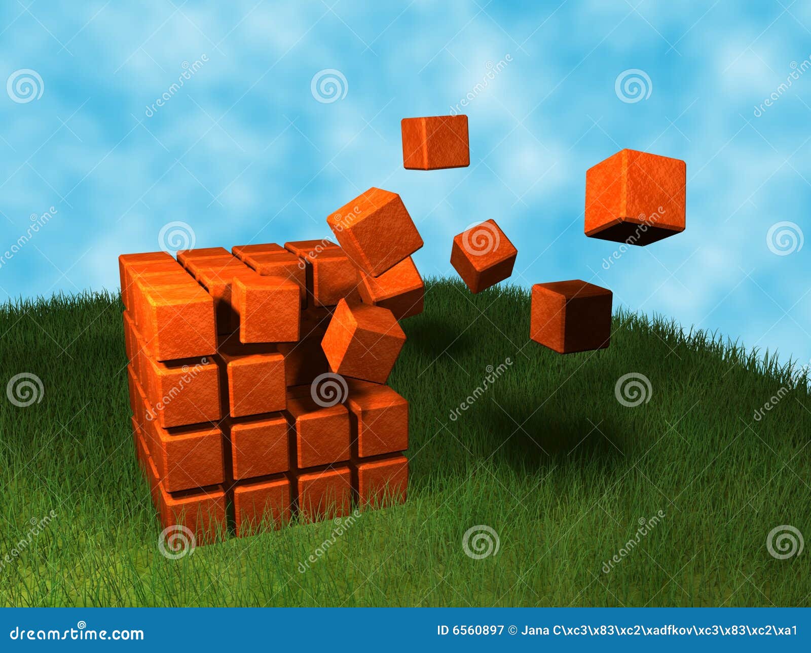 Cubes explosion stock illustration. Illustration of isolated - 6560897
