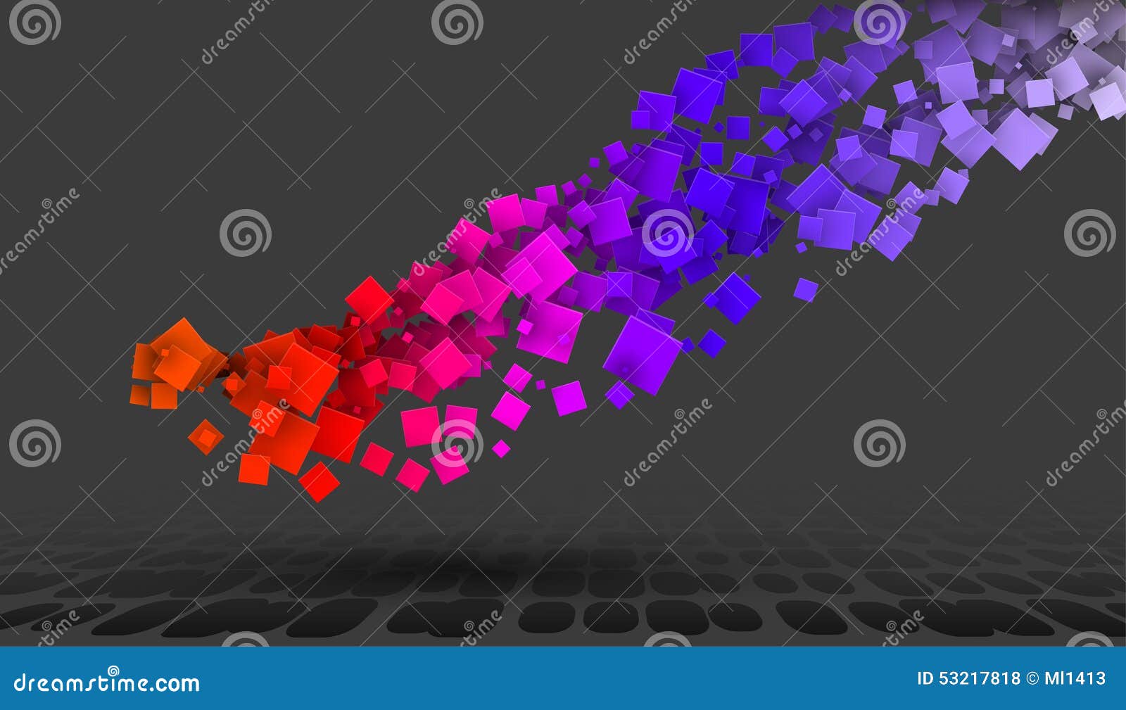 Cubes flying stock vector. Illustration of painted, modern - 53217818