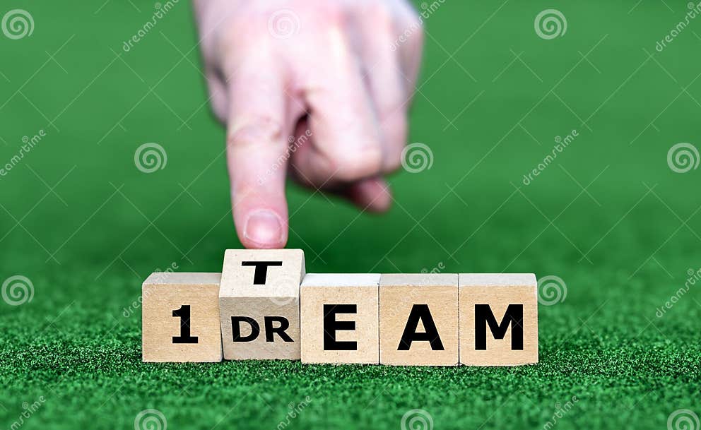 Cubes Form the Expression One Dream, One Team. Stock Photo - Image of ...