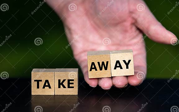 Cubes Form the Expression `take Away`. Stock Image - Image of meal ...